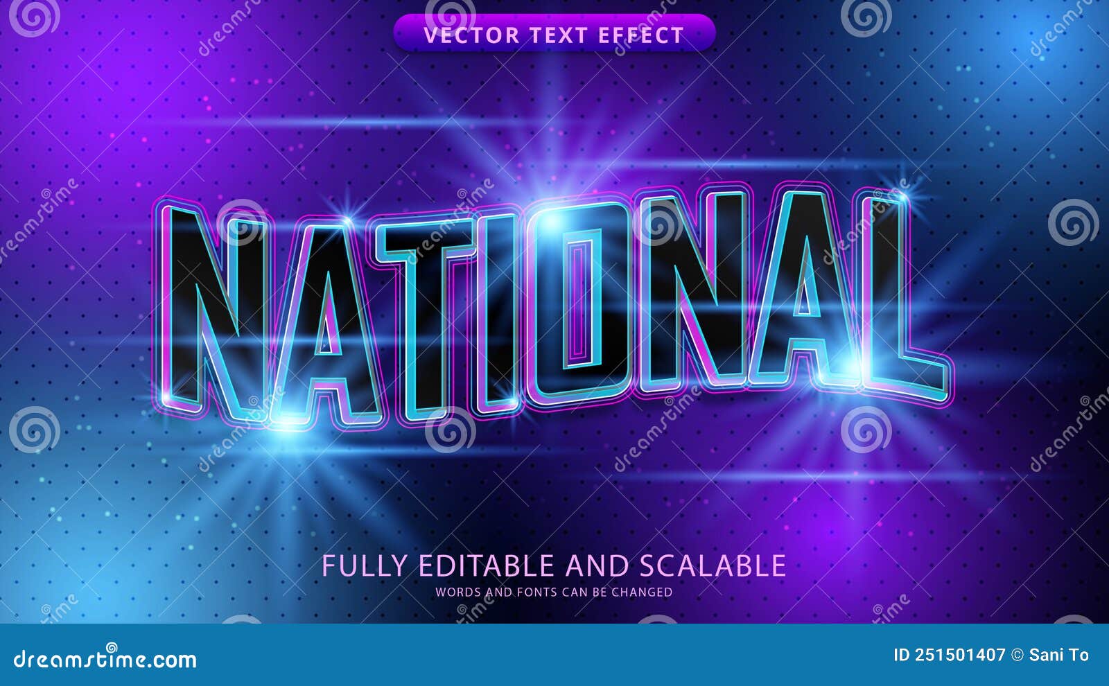 National Text Effect Editable Eps File Stock Vector - Illustration of ...