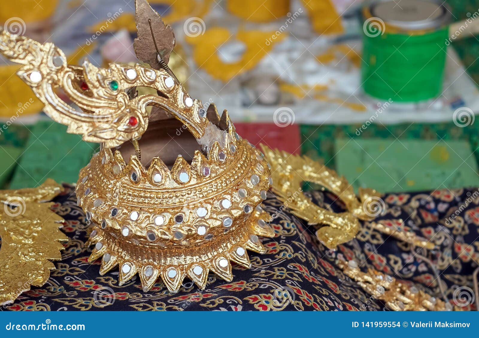 National Thai Decoration. Element of National Thai Costume Stock Photo ...
