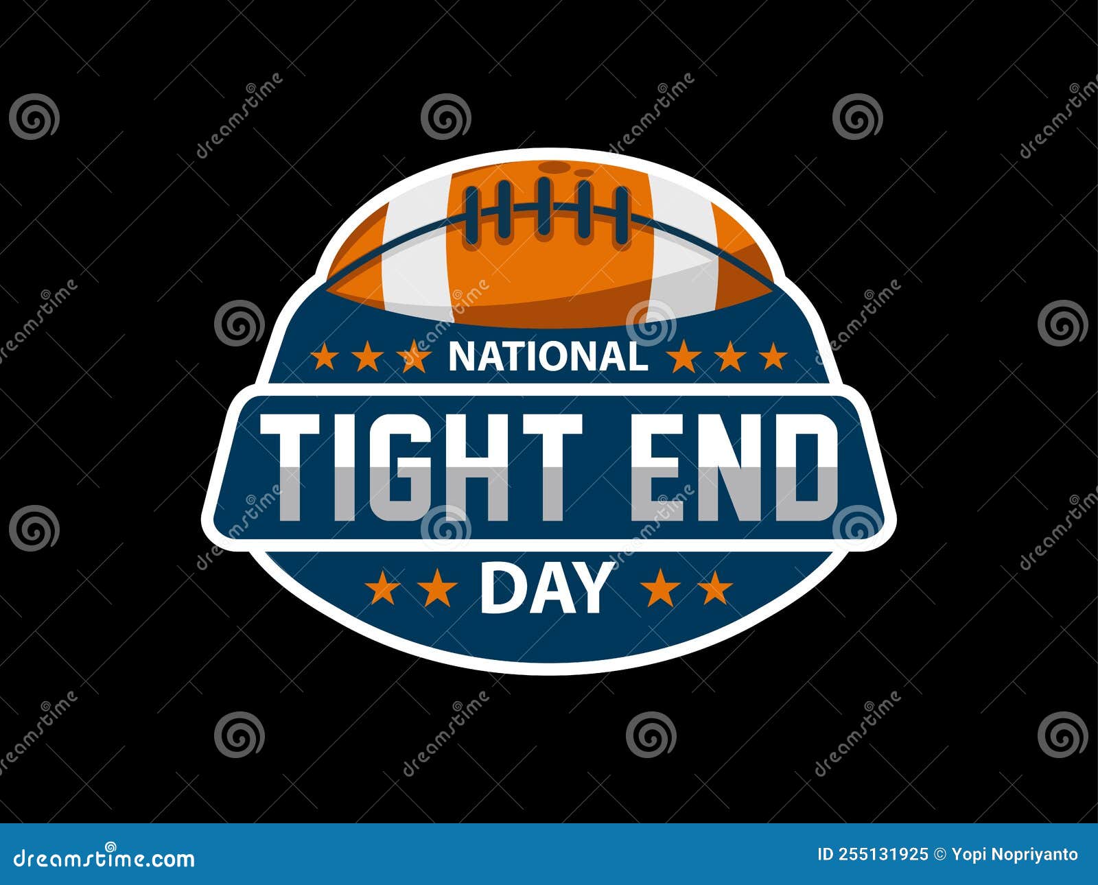 National Tight End Day Football Stock Vector - Illustration of game ...