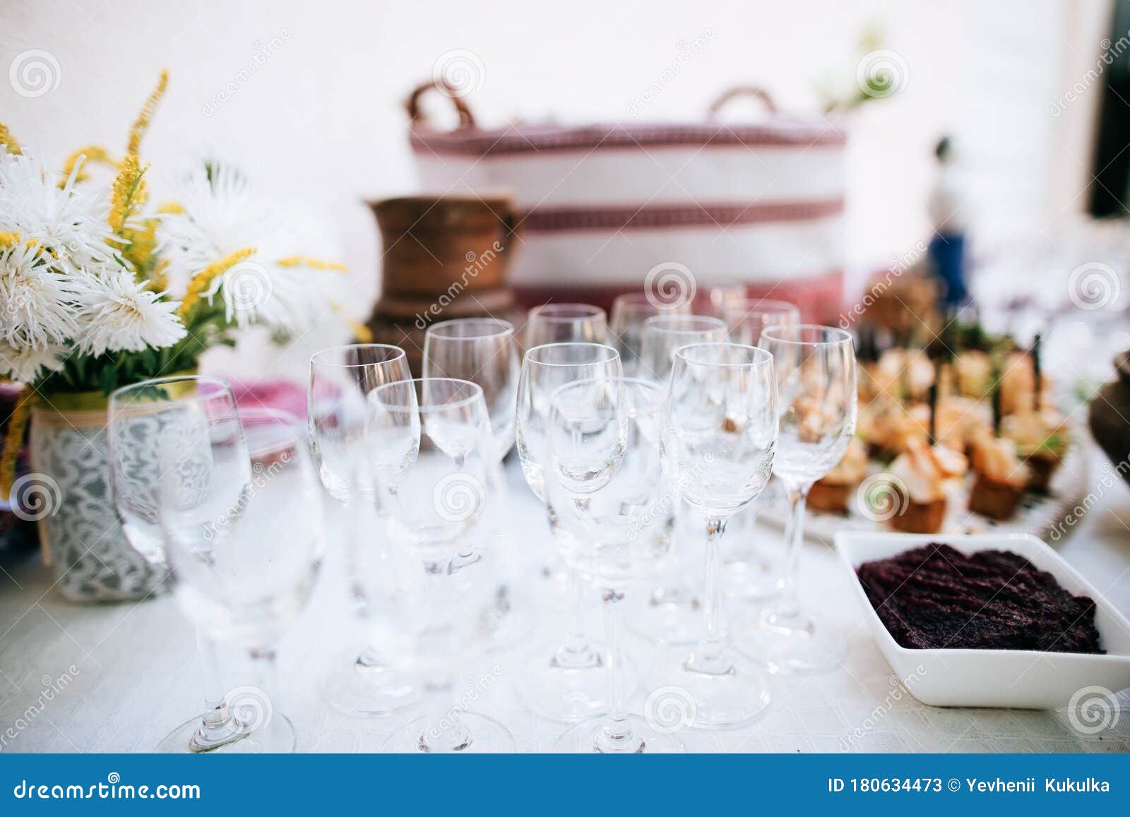 National Traditional Buffet Table with Alcohol and Snacks at the ...