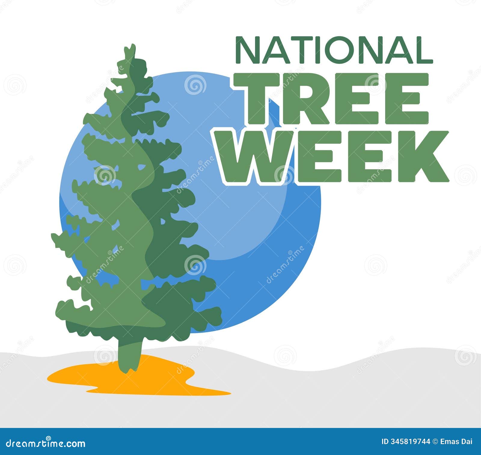 National Tree Planting Day Vector Illustration With Kids Plant Seedling ...