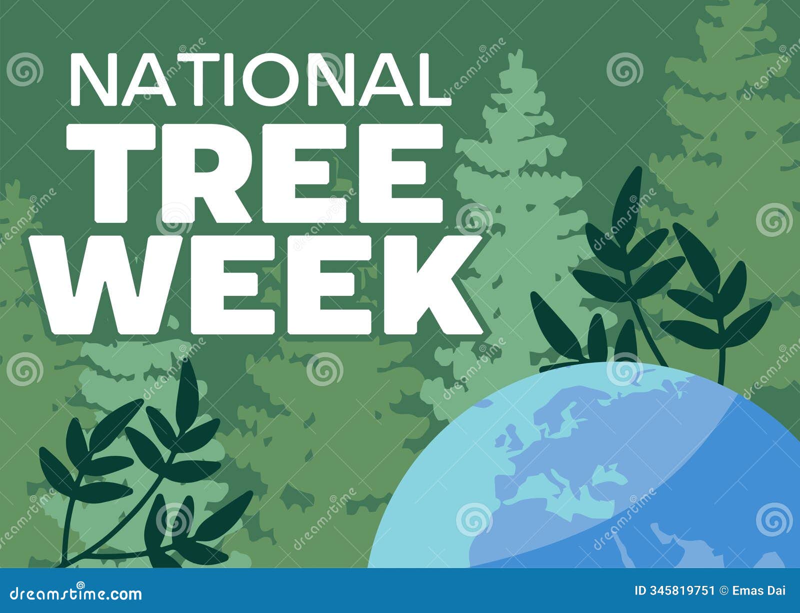 National Tree Planting Day Vector Illustration With Kids Plant Seedling ...