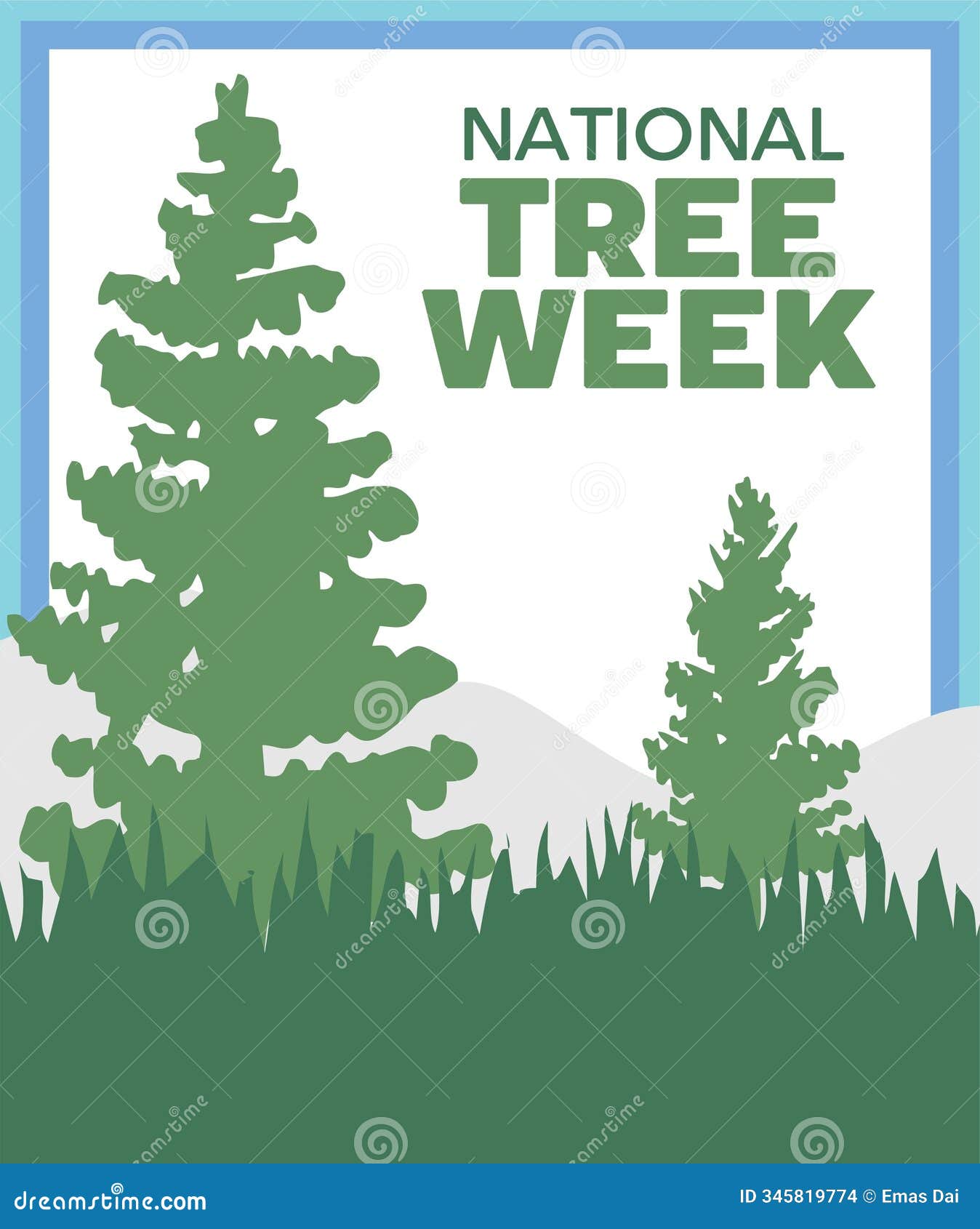 National Tree Planting Day Vector Illustration With Kids Plant Seedling ...