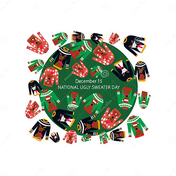 National Ugly Sweater Day December 15 Vector Stock Illustration ...