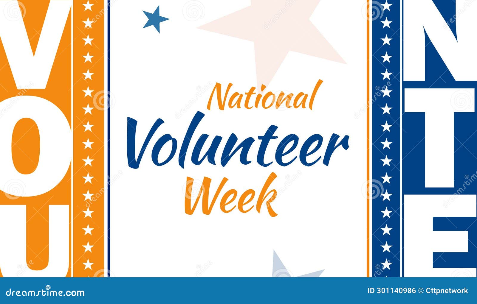 National Volunteer Week Backdrop Design with Side Borders, Shapes and ...
