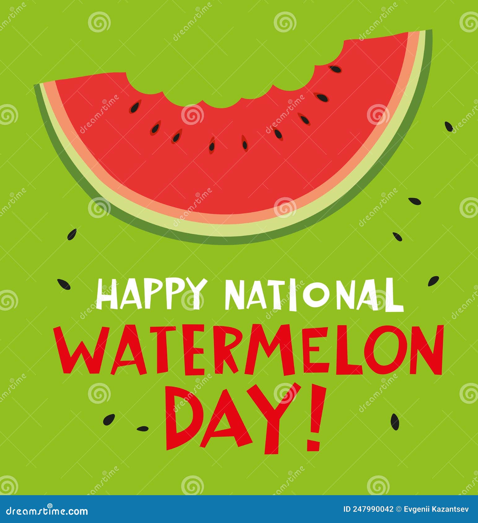 National Watermelon Day. Greeting Card Stock Vector - Illustration of ...
