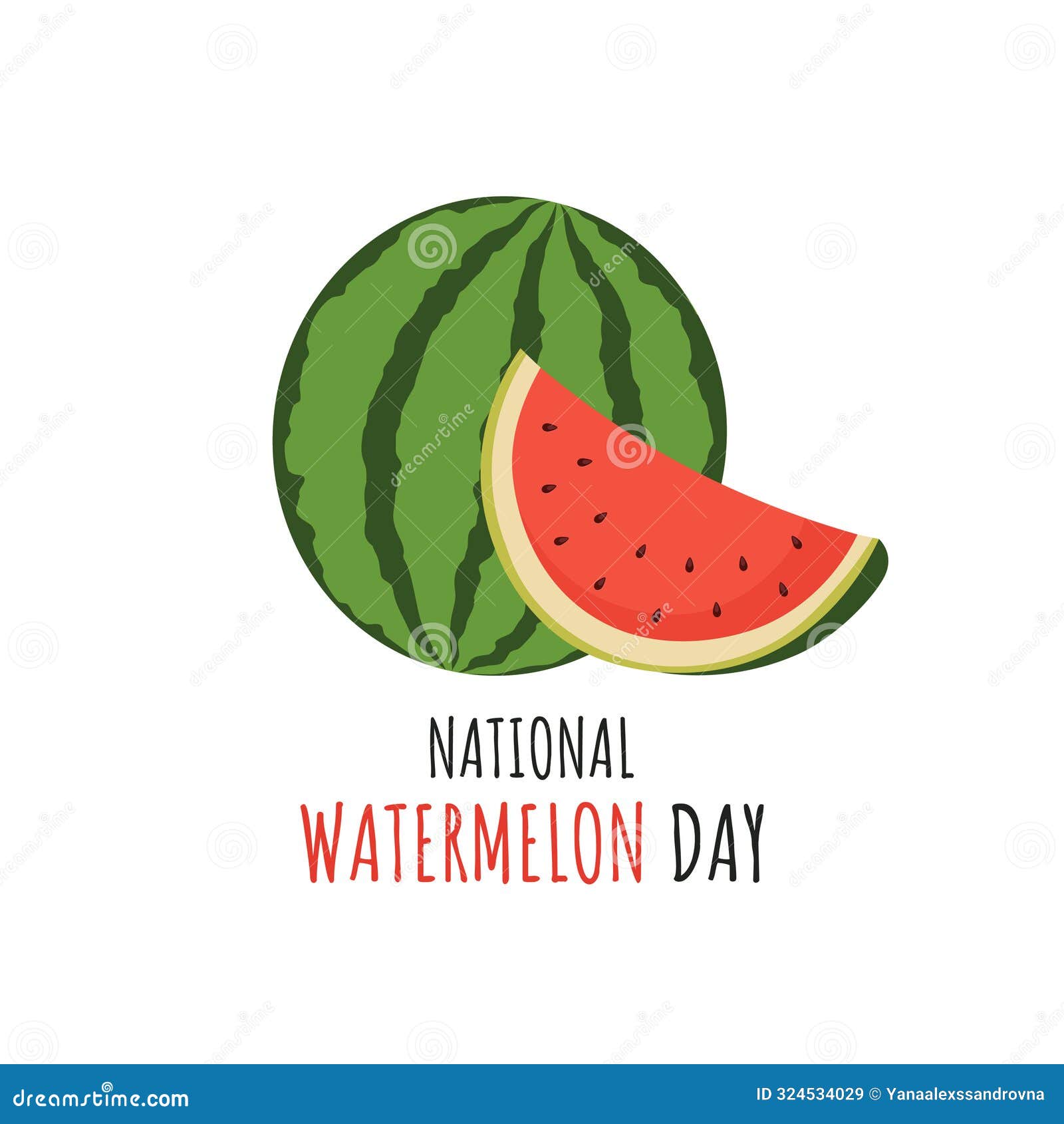 National Watermelon Day Poster Design. Vector Illustration. Stock ...