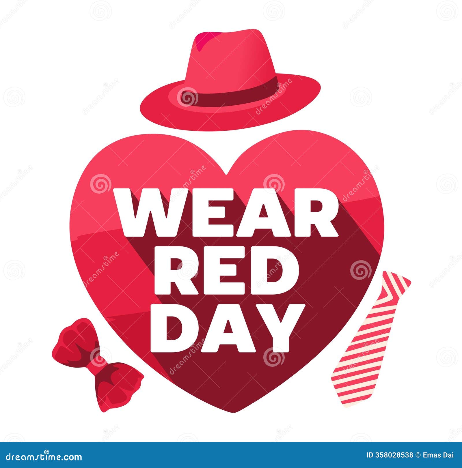 National Wear Red Day with Red Clothes Stock Illustration ...