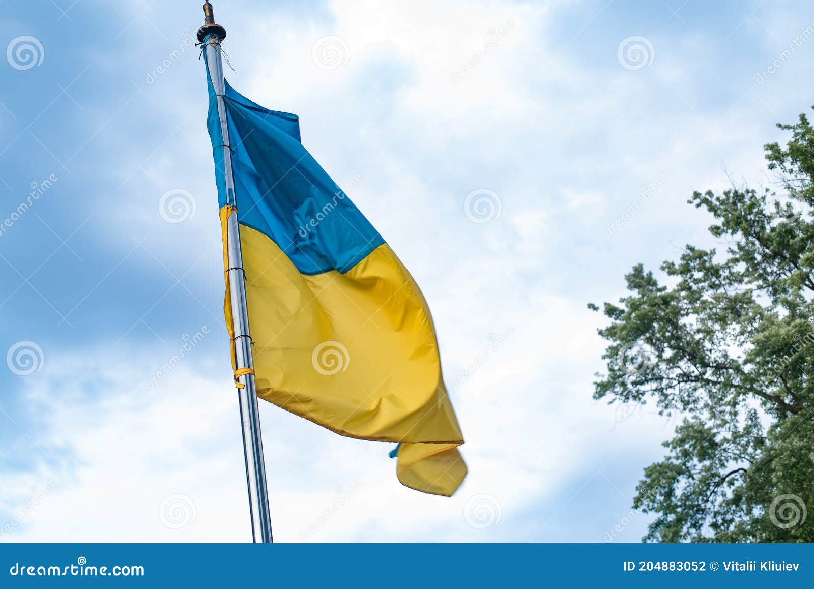 The National Yellow and Blue Flag Stock Photo - Image of clear, fabric ...