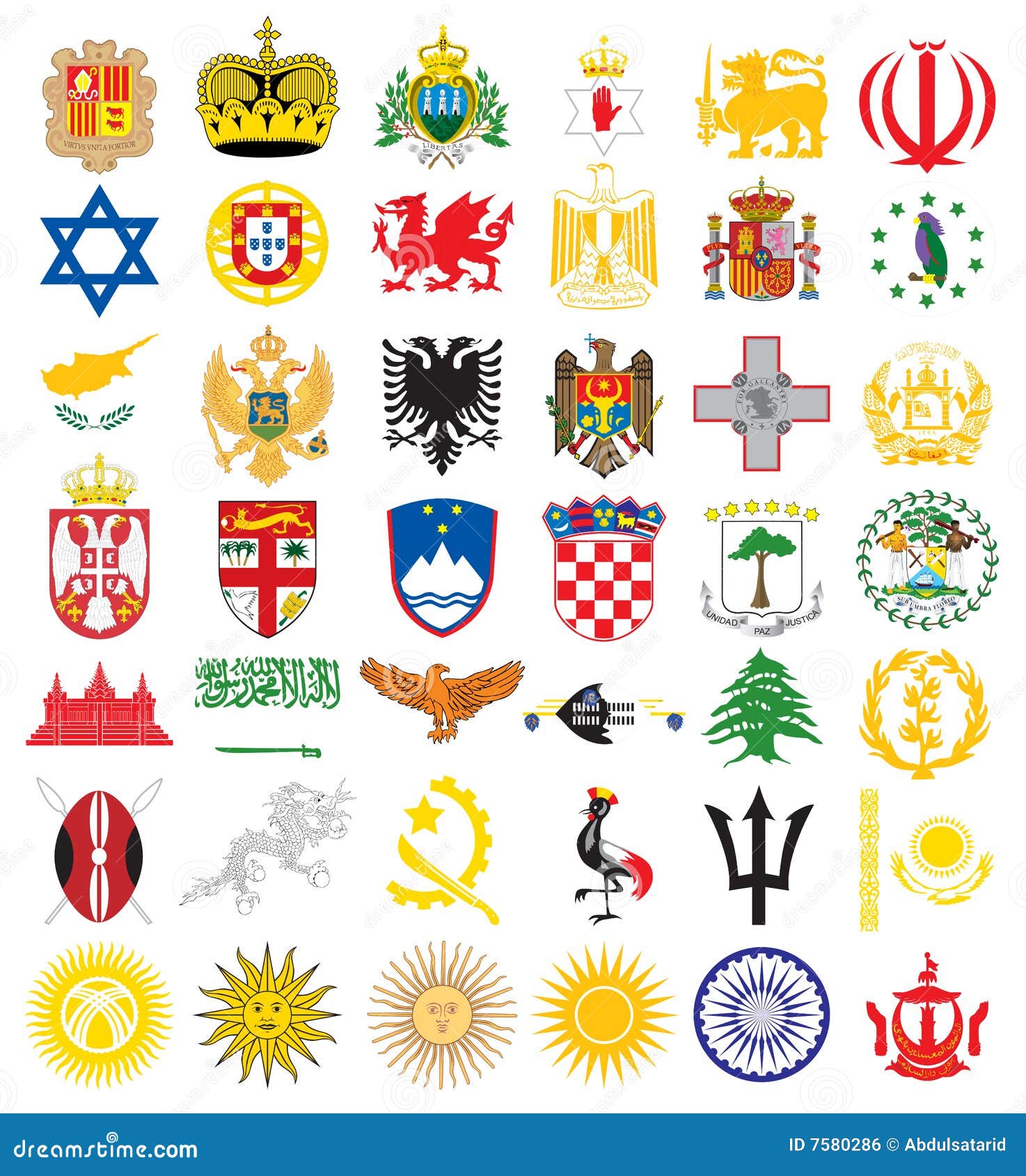 Nationale emblemen vector illustratie. Illustration of kruis - 7580286