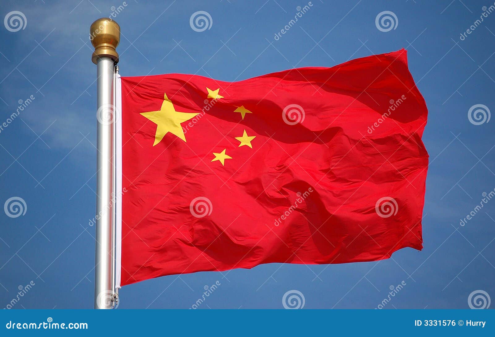 Nationale vlag van China stock illustratie. Illustration of china - 3331576