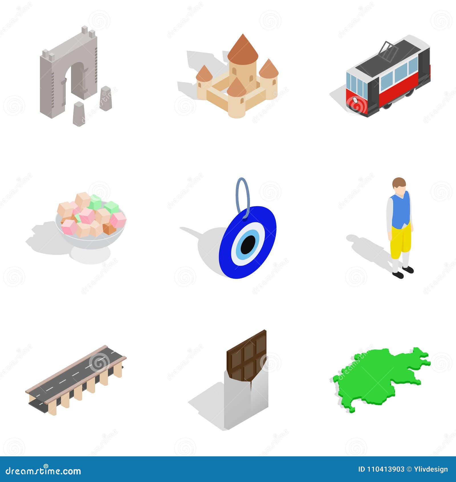 Nationality Icons Set, Isometric Style Stock Vector - Illustration of ...