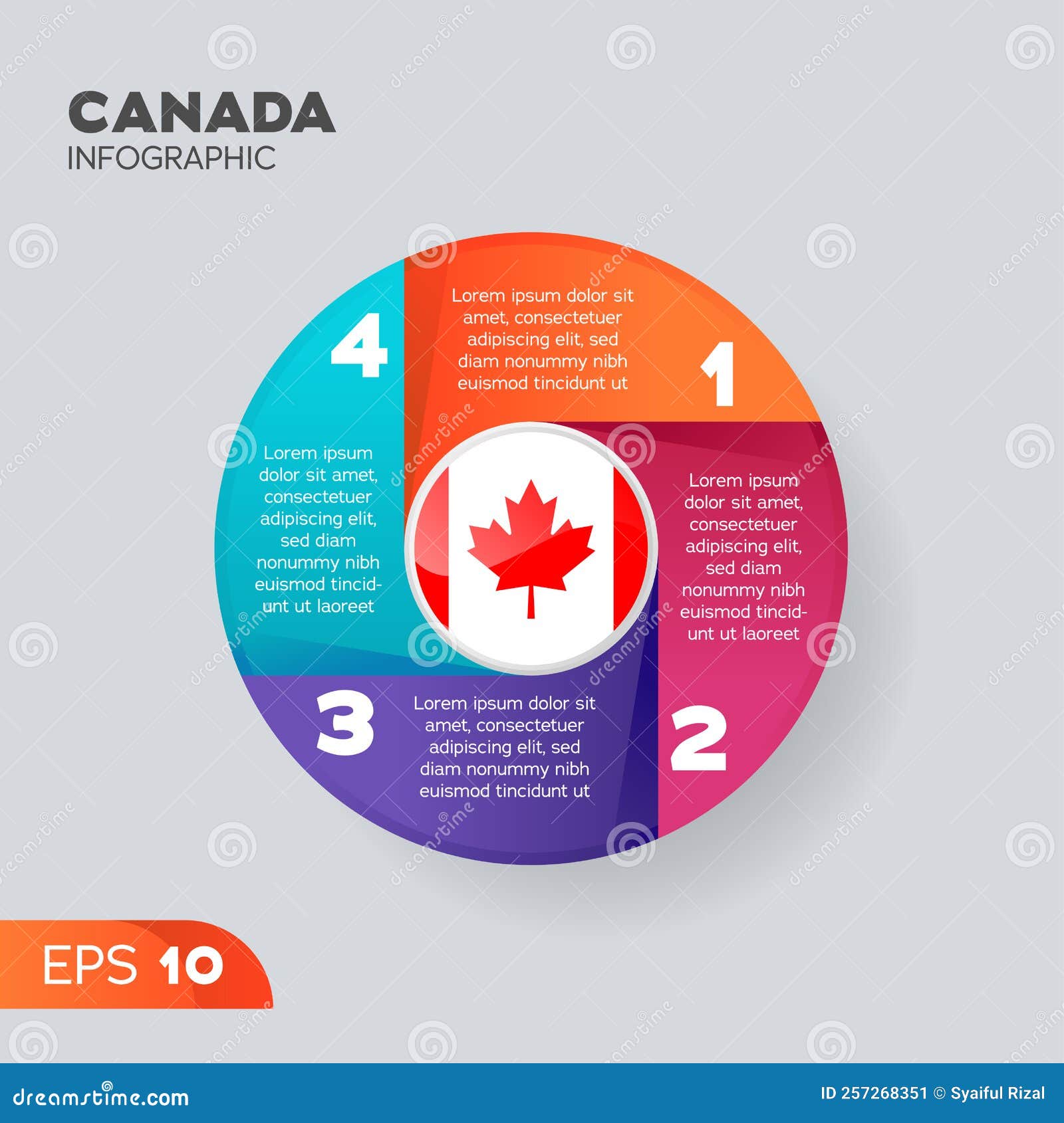 Canada Infographic Circle Element Stock Illustration - Illustration of ...