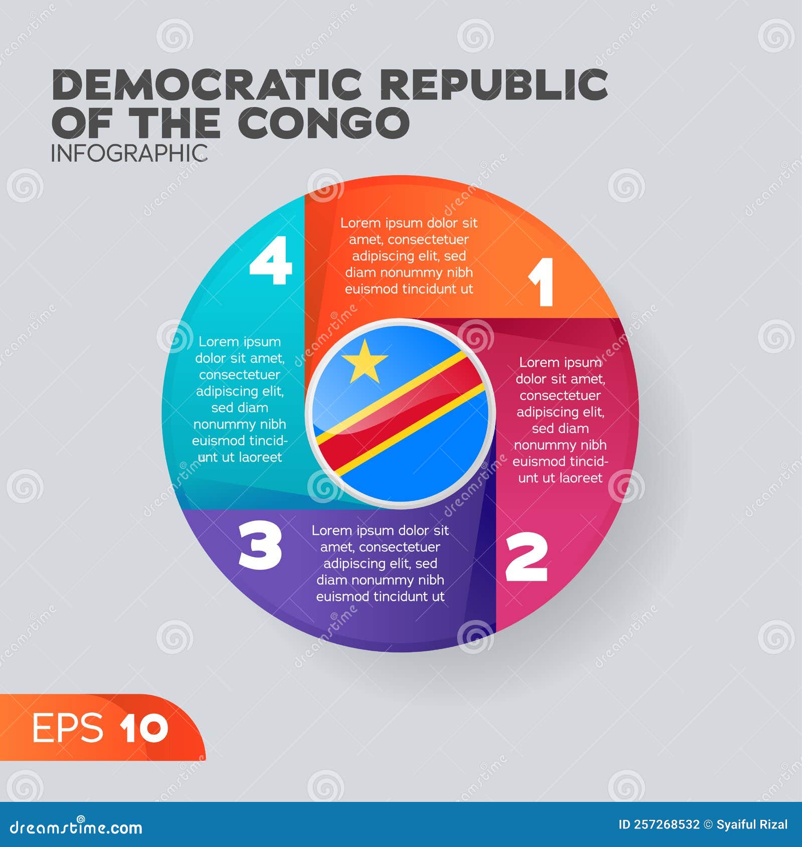 Democratic Republic of the Kongo Infographic Circle Element Stock ...