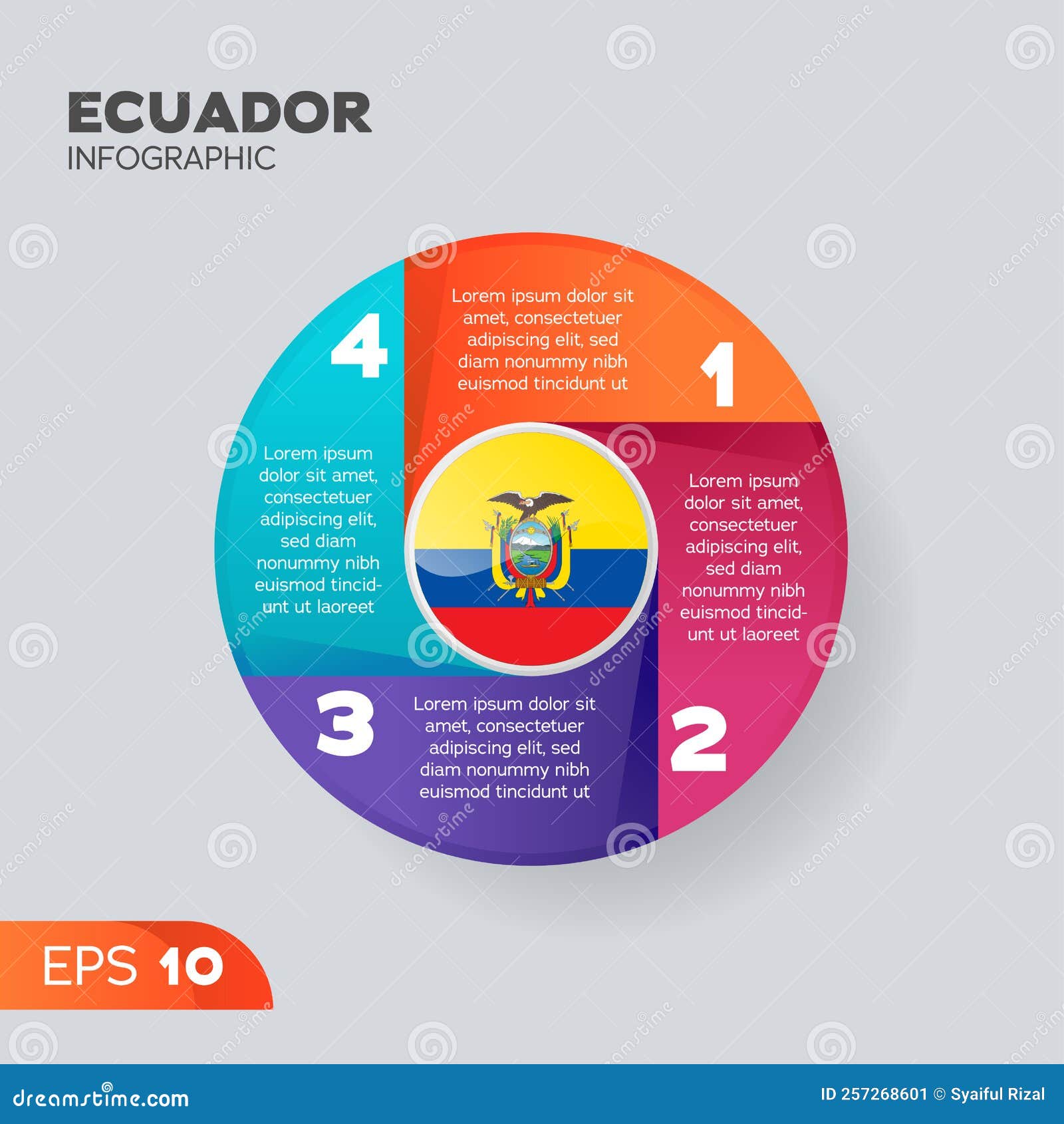 Infographic For Ecuador, Detailed Map Of Ecuador With Flag Vector ...