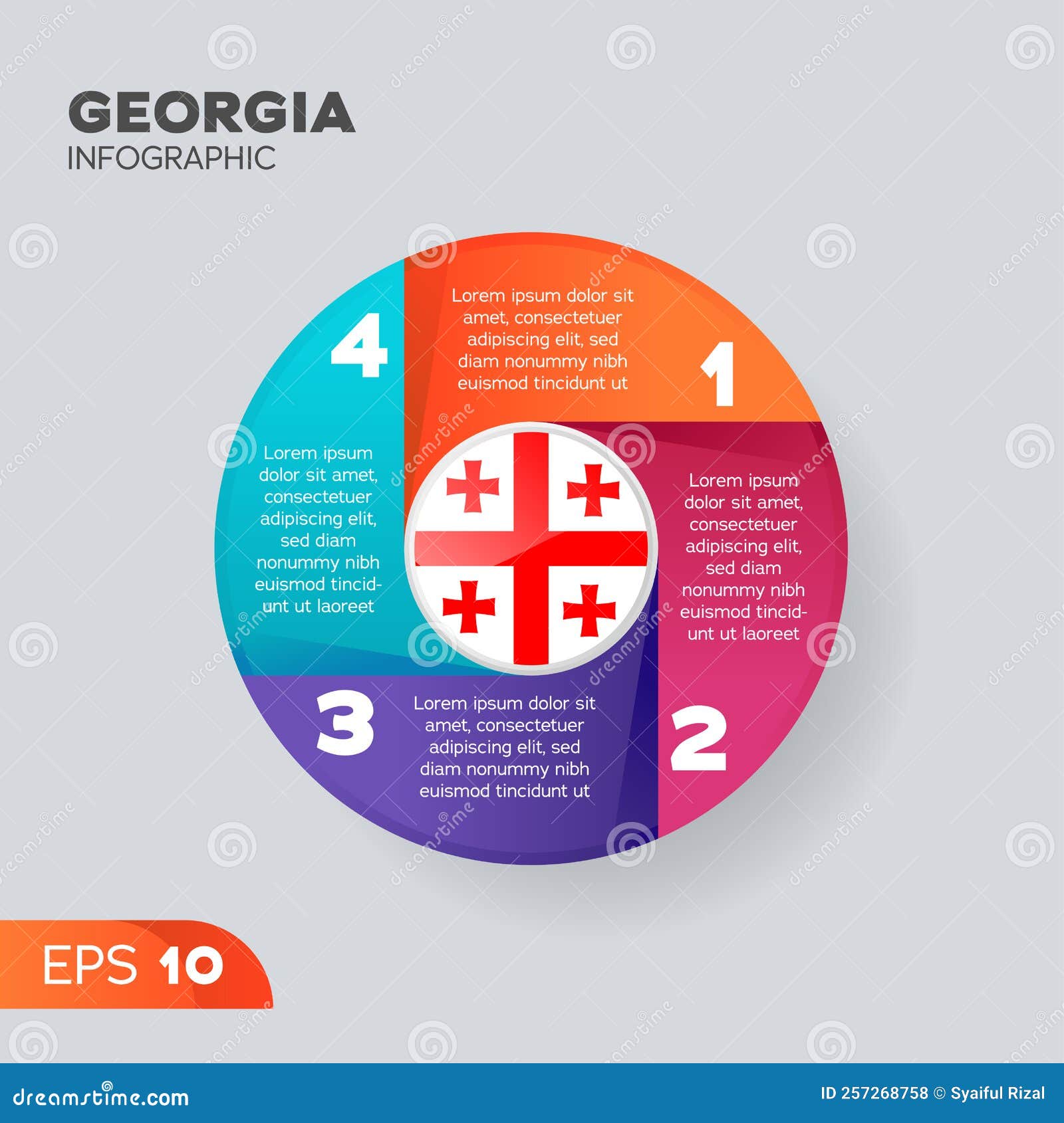 Georgia Infographic Circle Element Stock Illustration - Illustration of ...