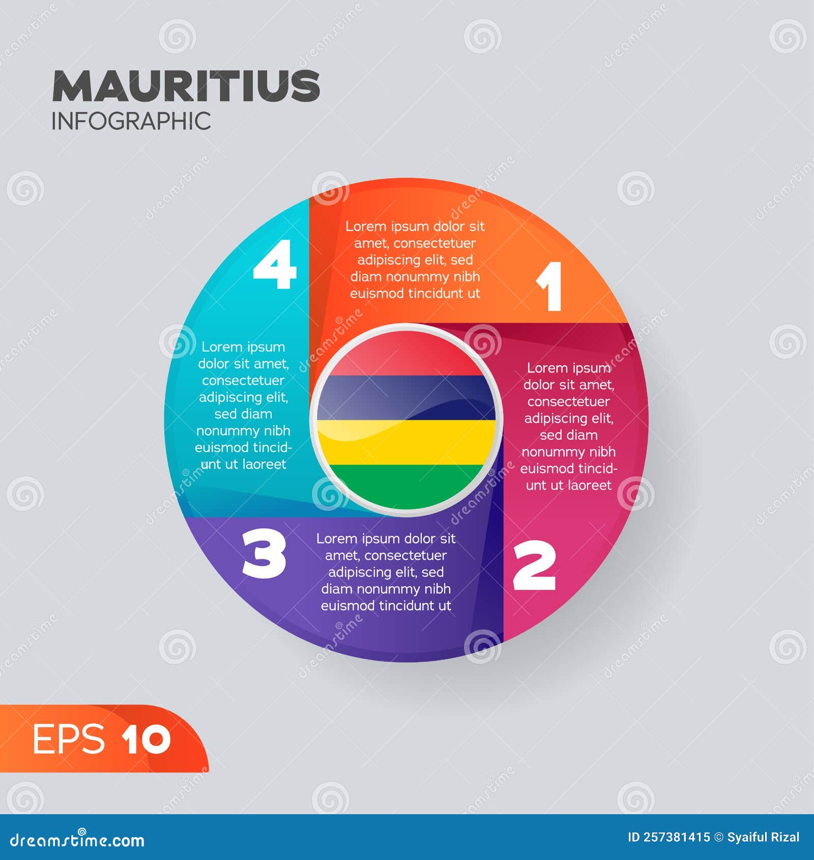 Infographic For Mauritius, Detailed Map Of Mauritius With Flag Vector ...