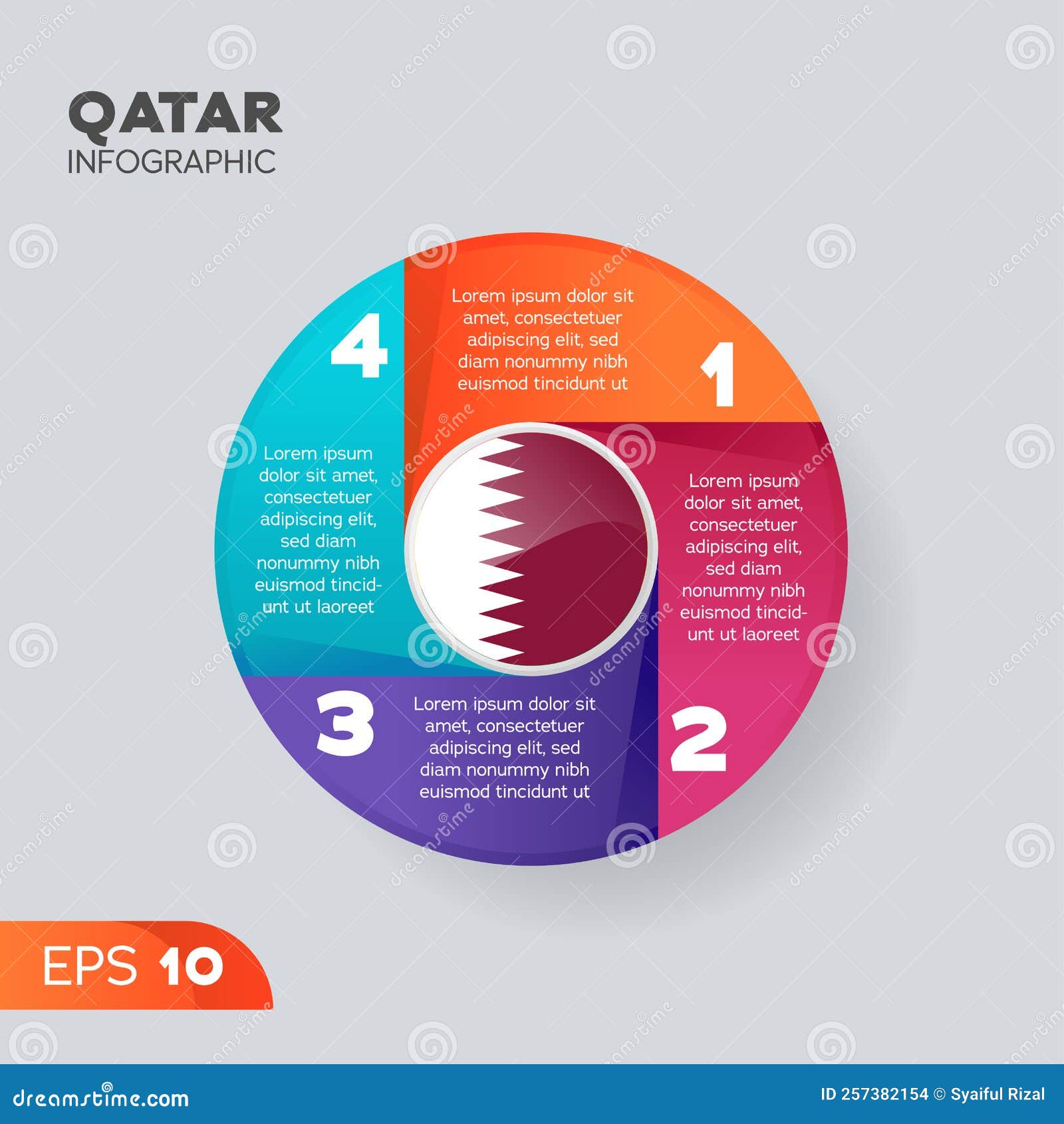 Nations Infographic Element Qatar Stock Illustration - Illustration of ...