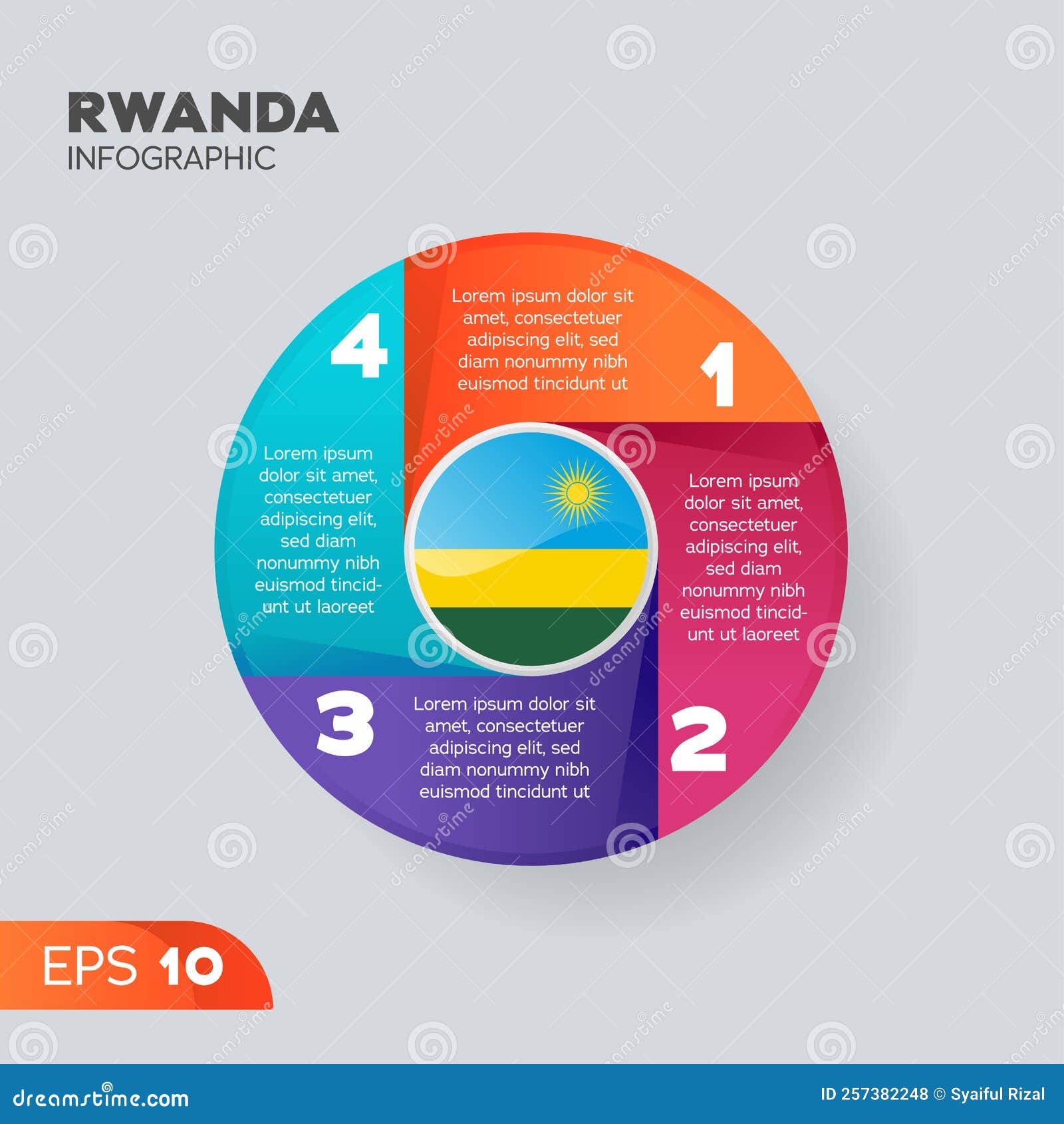 Nations Infographic Element Rwanda Stock Illustration - Illustration of ...