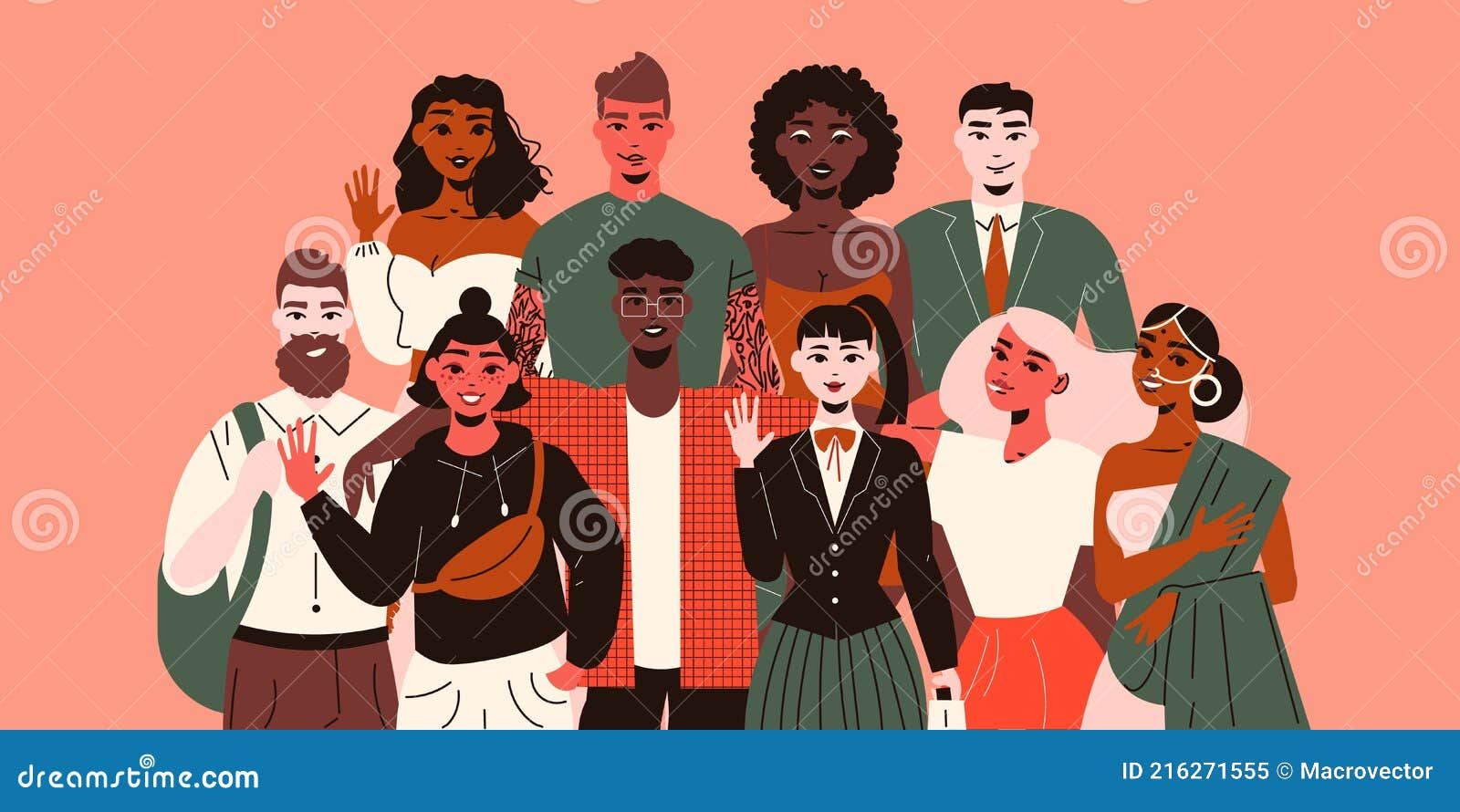 Nations Unity People Composition Stock Vector - Illustration of mixed ...