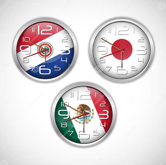 Nations Wall Clocks of Flag Stock Vector - Illustration of emblem ...