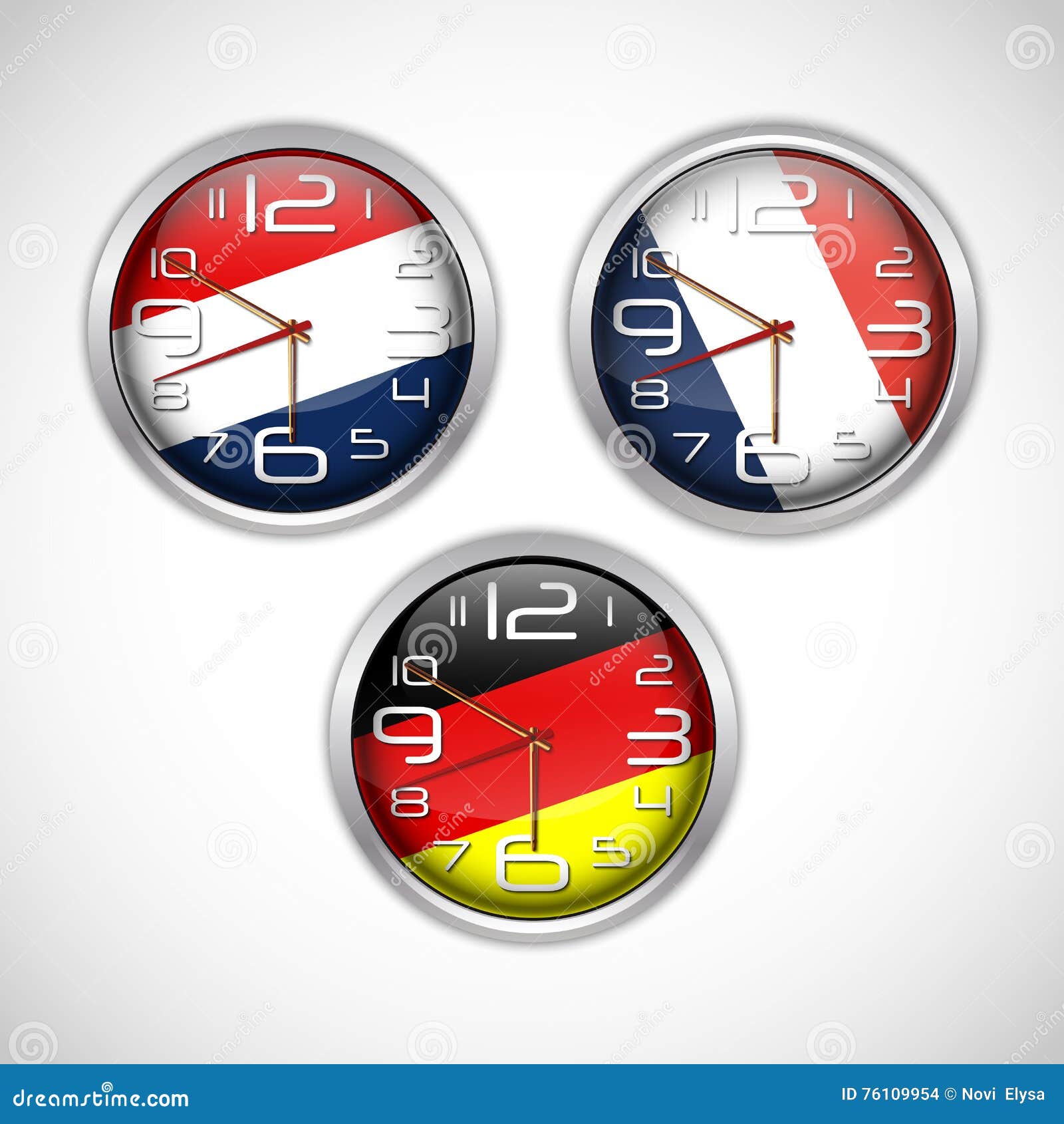 Nations Wall Clocks of Flag Stock Vector - Illustration of country ...