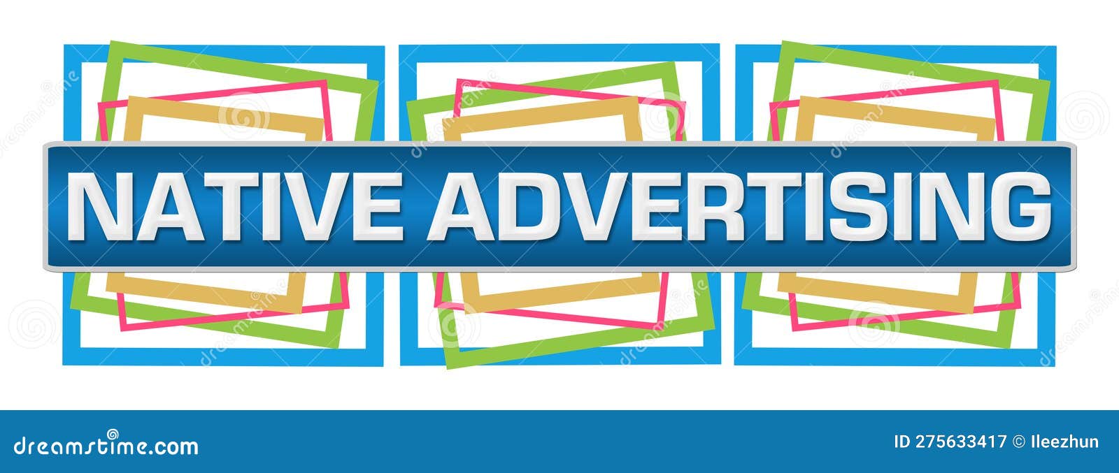 Native Advertising Colorful Squares Blue Box Stock Illustration ...