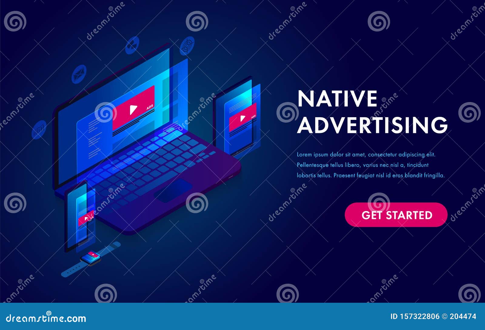 Native Advertising and Programmatic Targeting Marketing. Cross-device ...