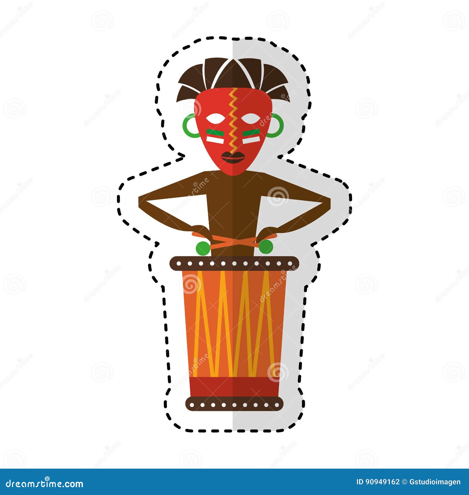 Drum Of Aborigines Icon, Cartoon Style | CartoonDealer.com #81457769