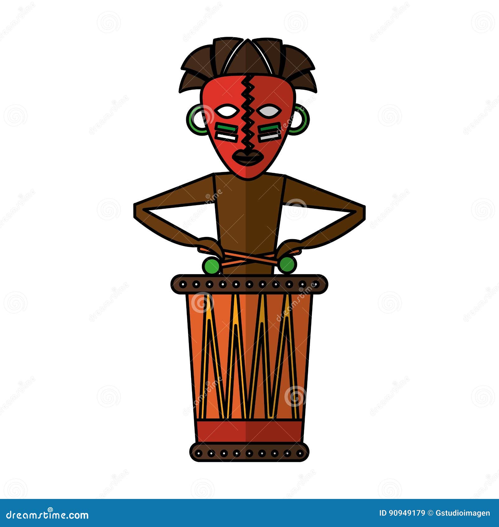 Drum Of Aborigines Icon, Cartoon Style | CartoonDealer.com #81457769