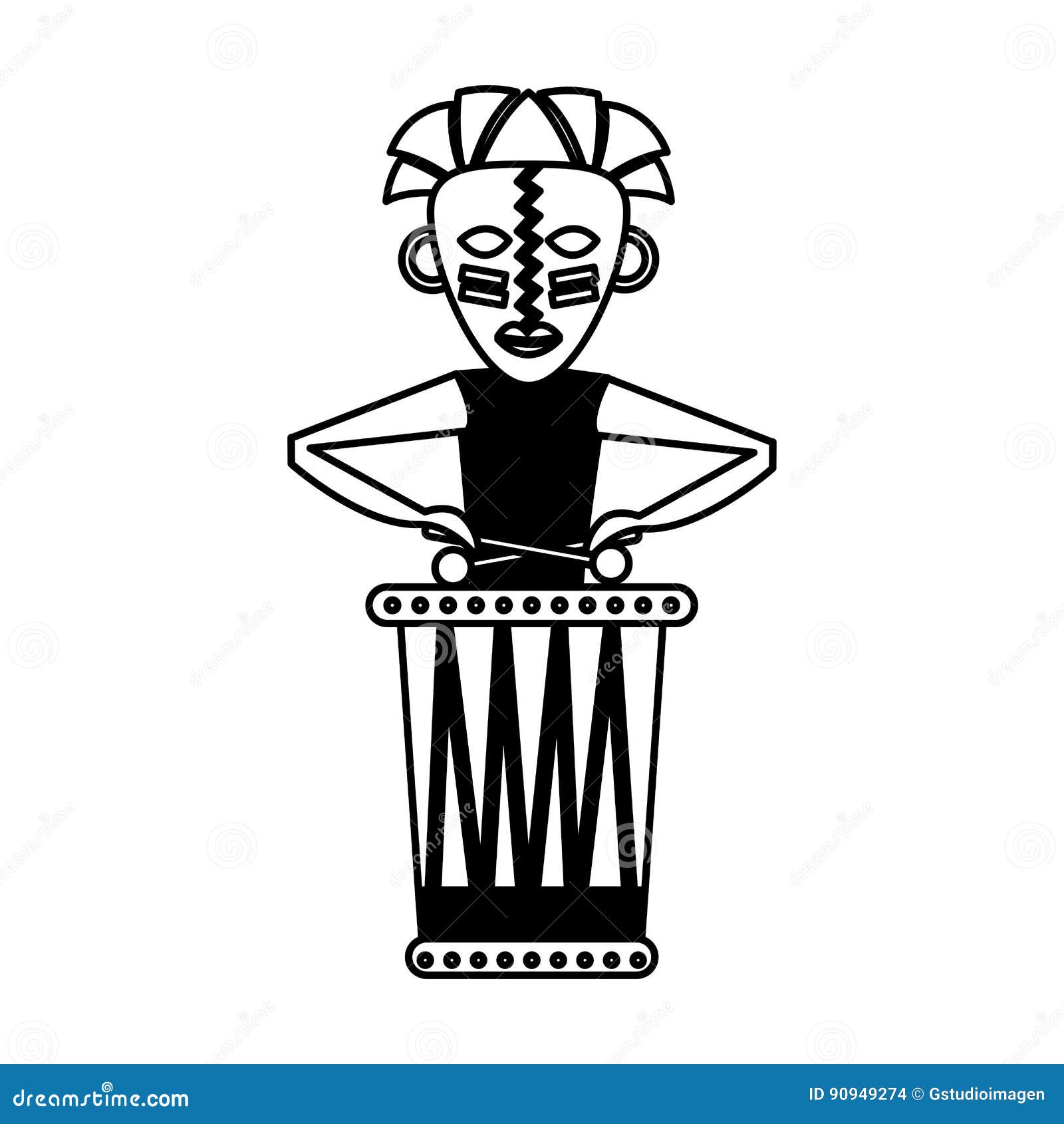 Drum Of Aborigines Icon, Cartoon Style | CartoonDealer.com #81457769