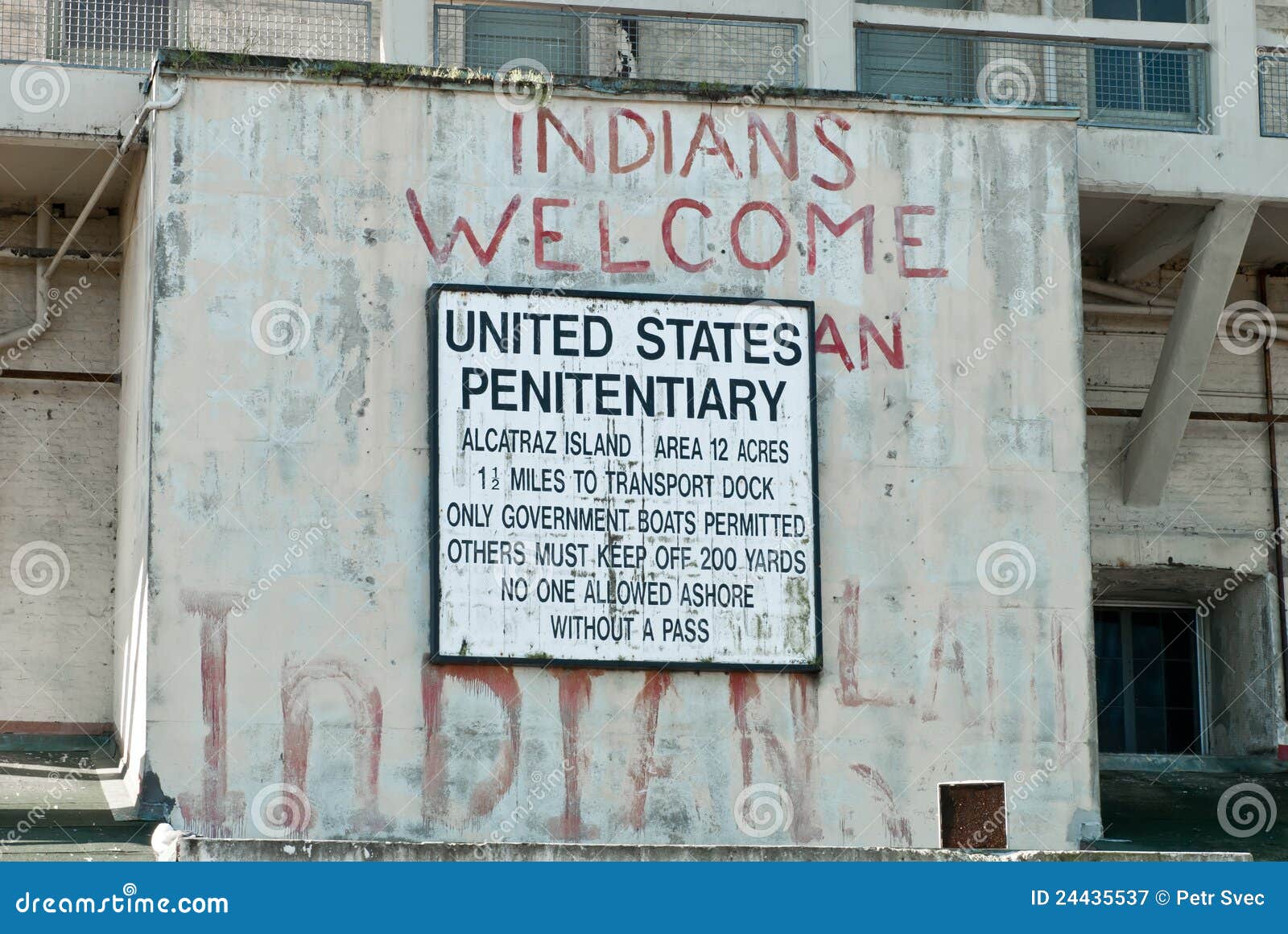 Native American Alcatraz Occupation Sign Stock Image - Image of 1971 ...