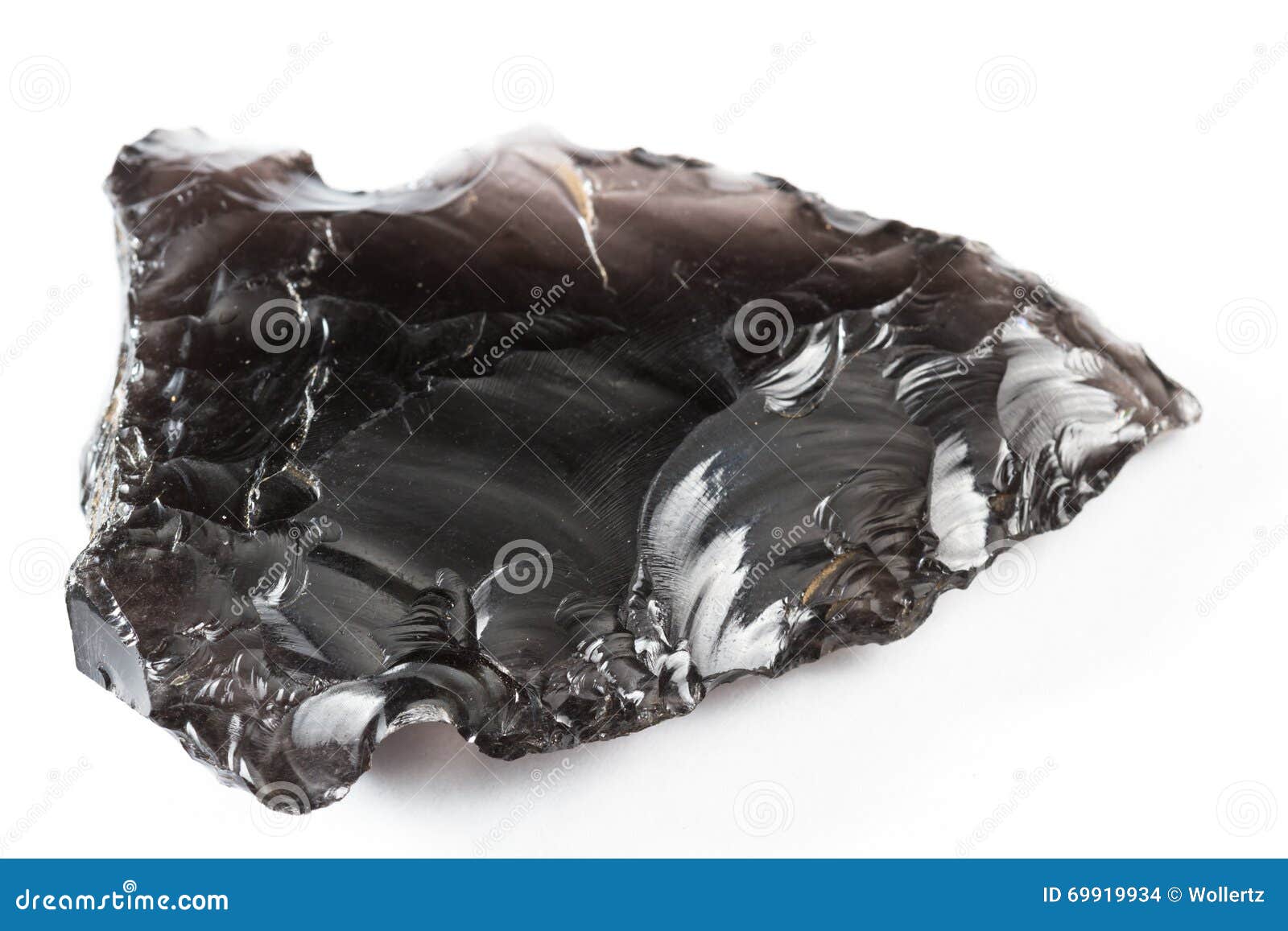 Chipped Obsidian Stone With Cavity Inside, Sharp Cracks Flint Stock ...