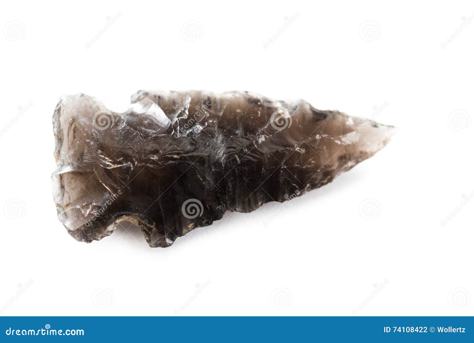 Chipped Obsidian Stone With Cavity Inside, Sharp Cracks Flint Stock ...
