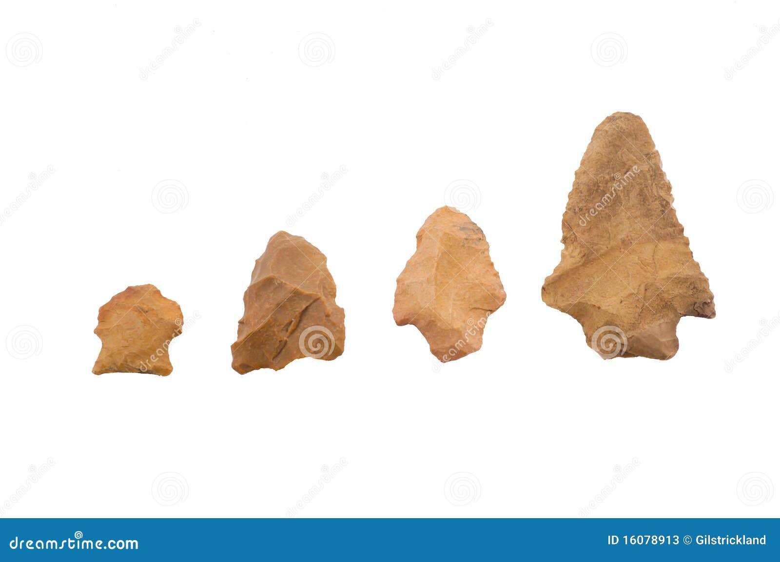 Native American Arrowheads On White Background Royalty-Free Stock ...