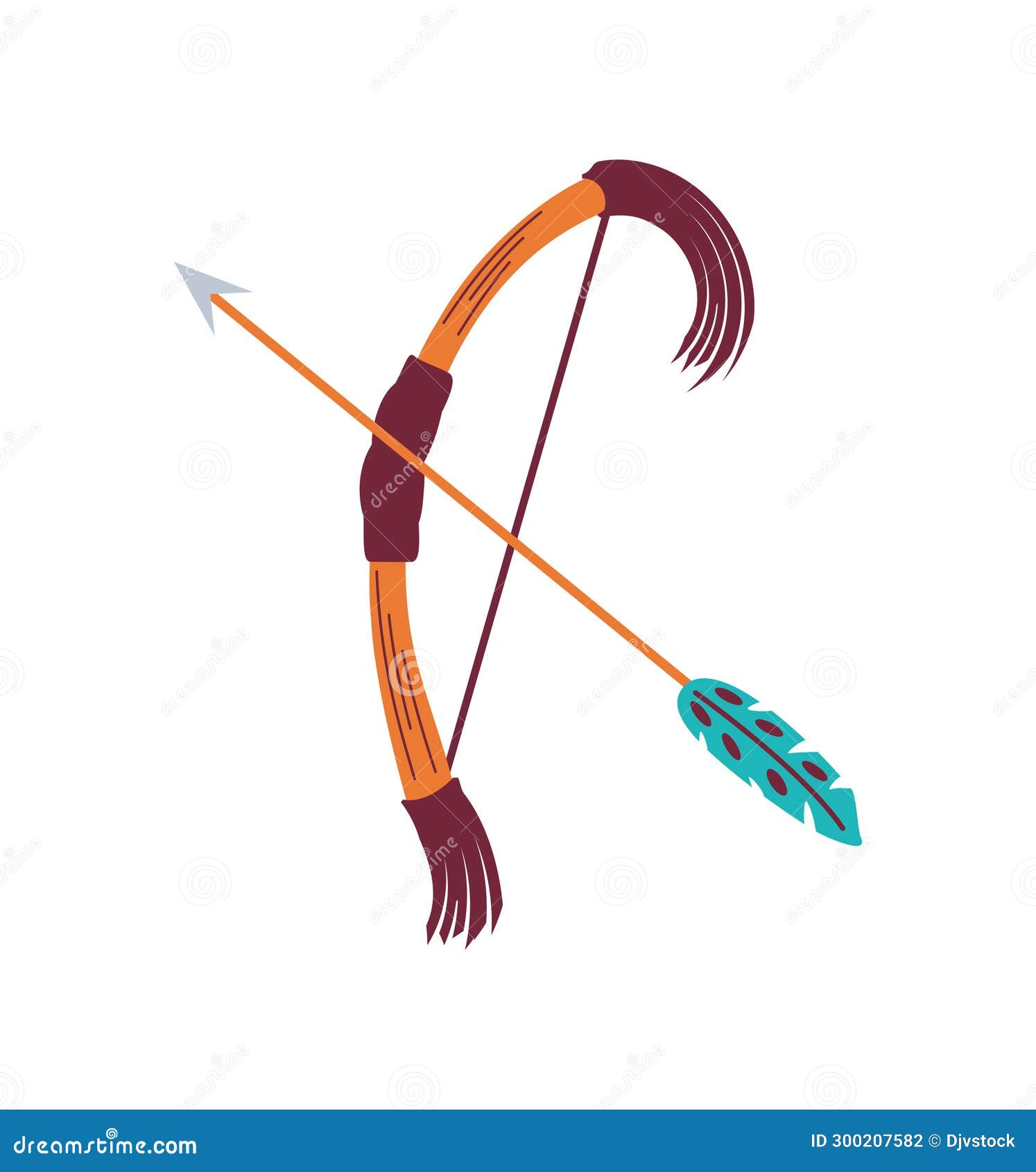 Native American Bow and Arrow Stock Illustration - Illustration of ...