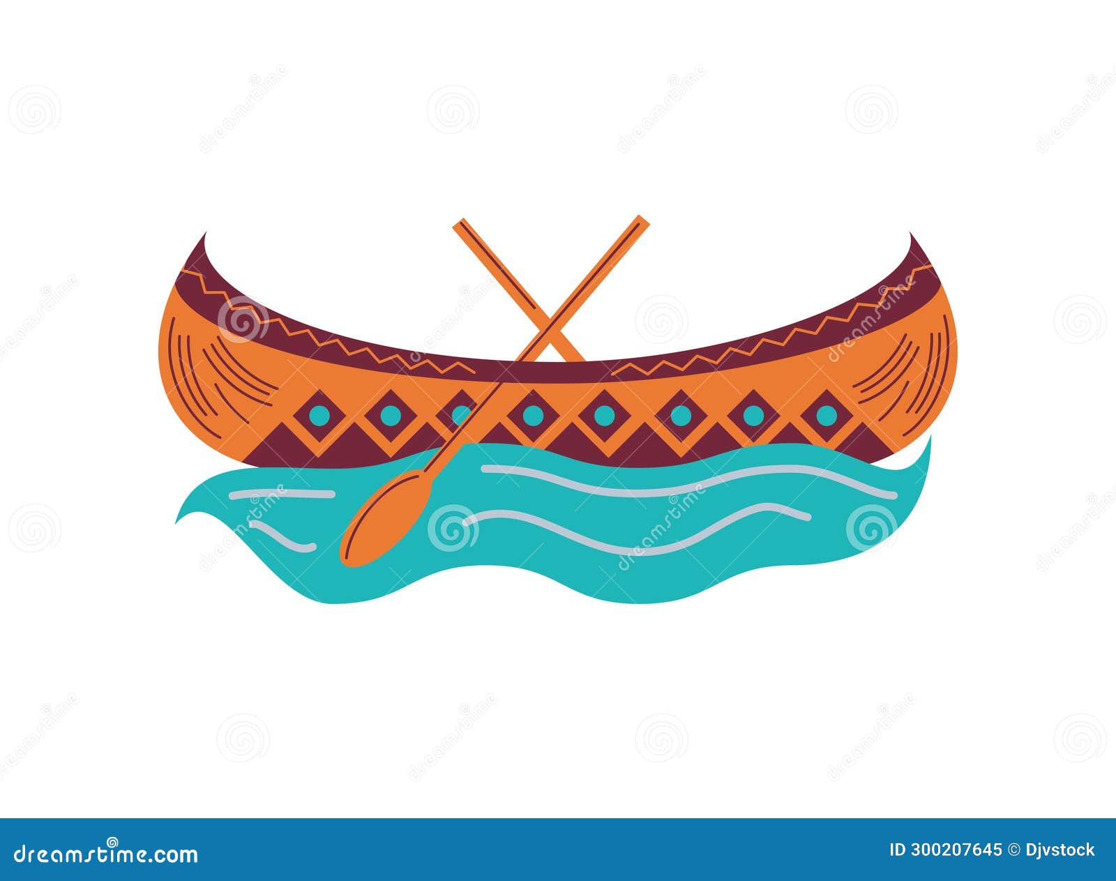 Native american canoe stock illustration. Illustration of history ...