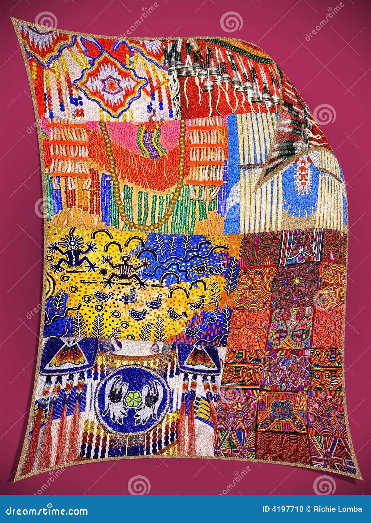 Native American Collage stock illustration. Illustration of bead - 4197710