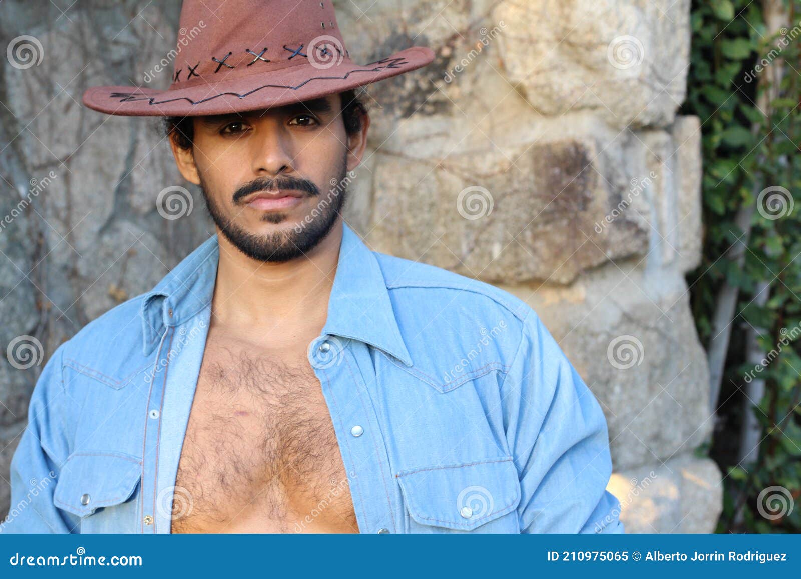 Native American Cowboy with Traditional Hat Stock Image - Image of ...