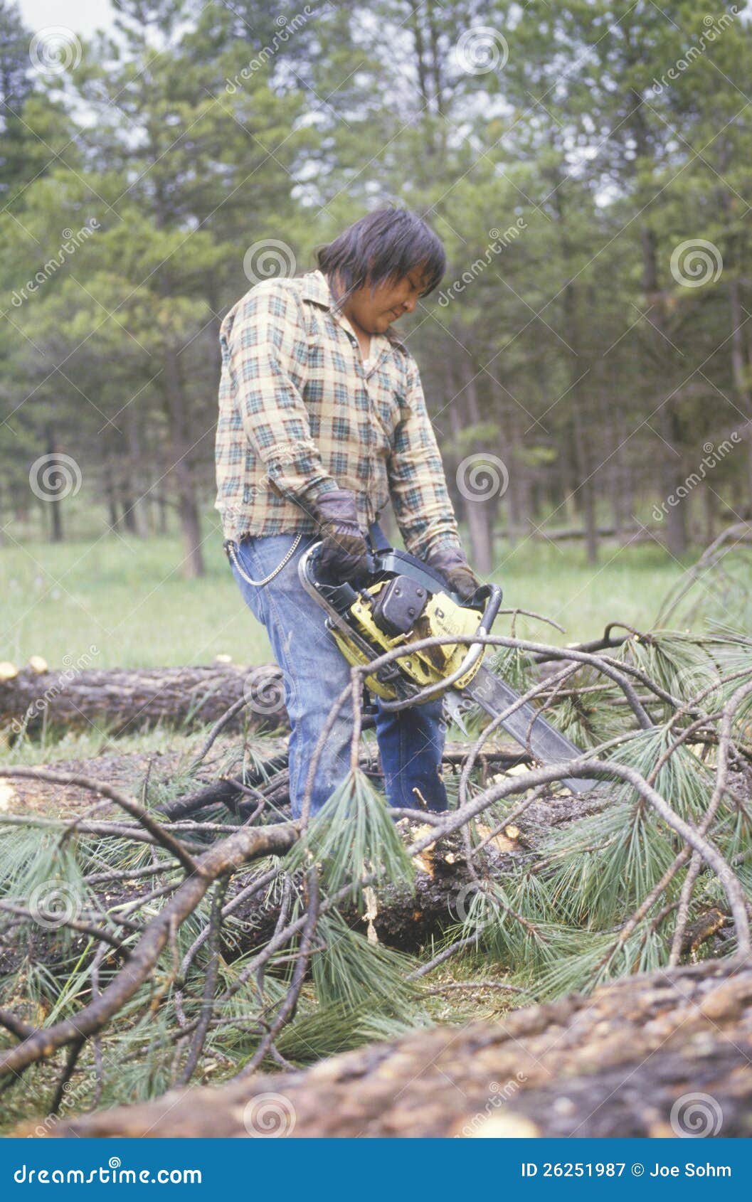 Native American Cutting Wood Editorial Photography - Image of work ...