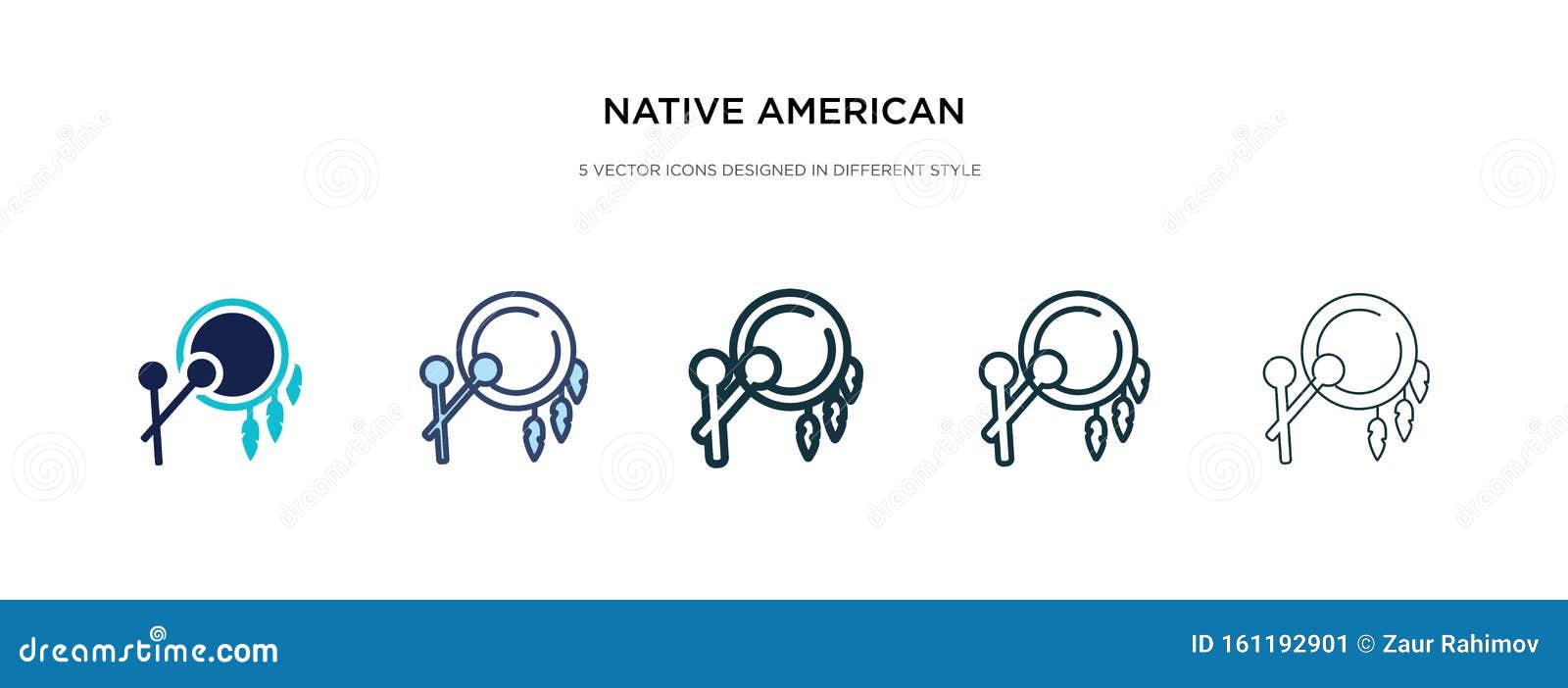 Native American Drum Icon in Different Style Vector Illustration. Two ...