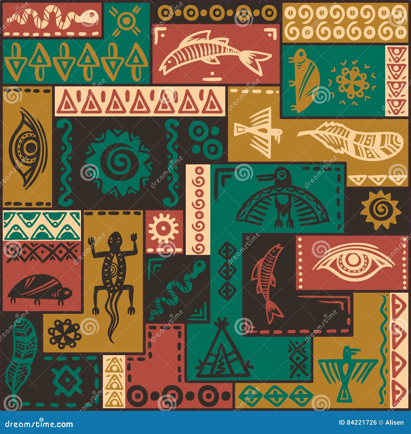 Native American Ethnic Pattern. Vector Ornament Stock Vector ...