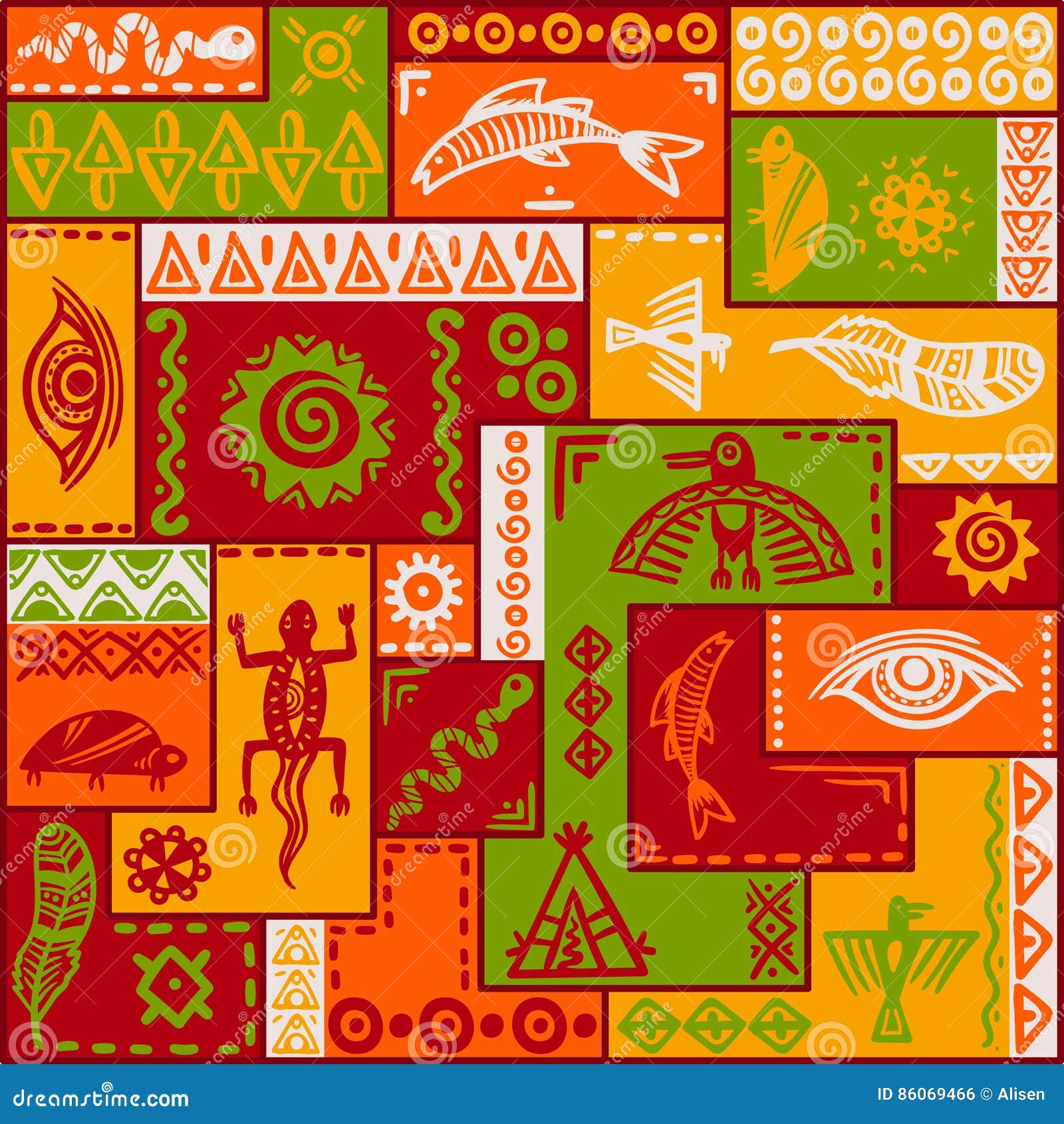 Native American Ethnic Pattern Vector Ornament Stock Vector Illustration Of Dream Retro