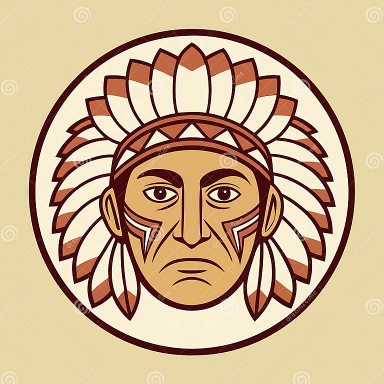 Image of a Young Native American Man Stock Illustration - Illustration ...