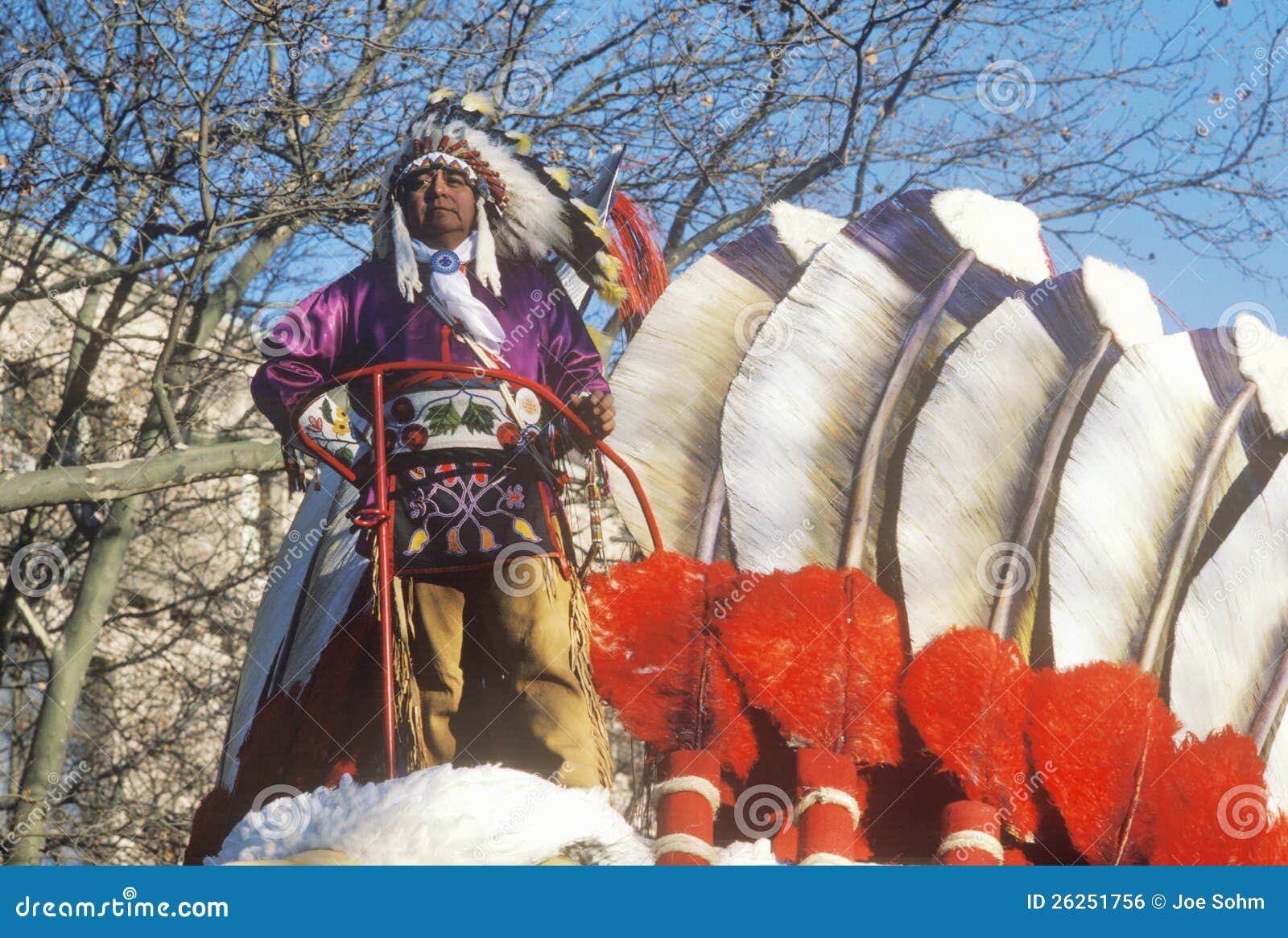 Native American on a Float in Macy S 50th Editorial Photo - Image of ...