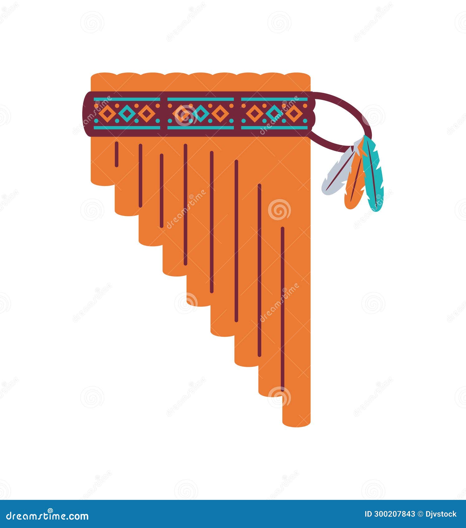 Native American Flute Instrument Stock Illustration - Illustration of ...