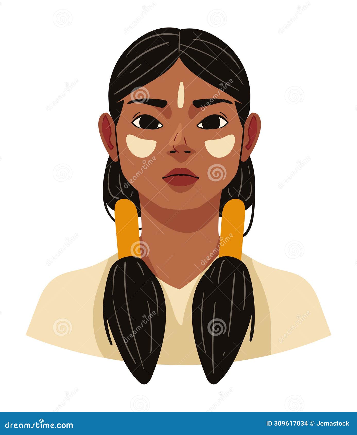 Native American Girl Illustration Stock Illustration - Illustration of ...