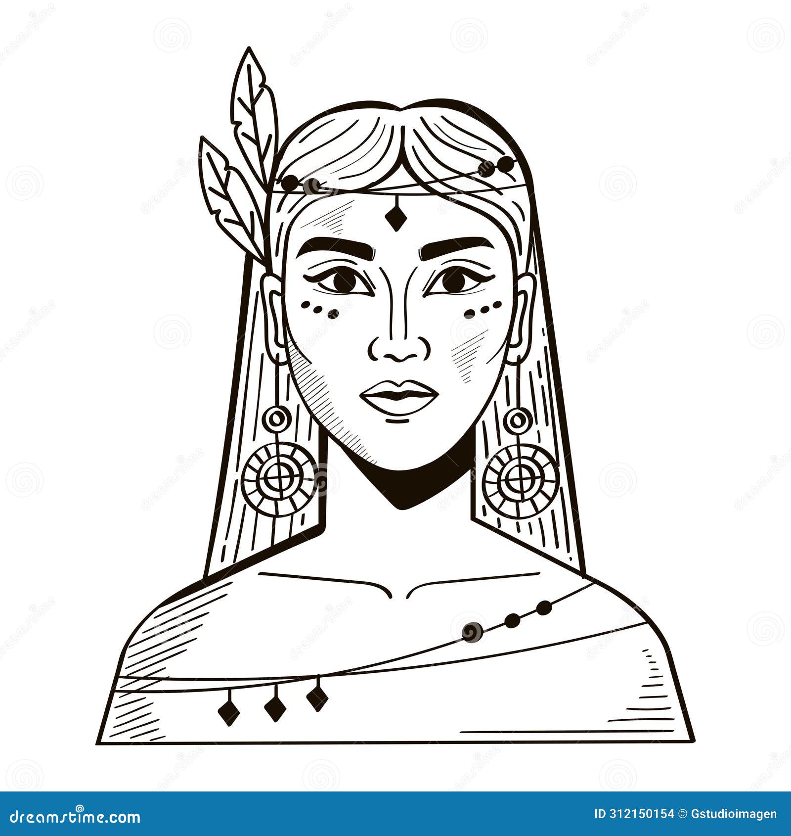 Native american girl smile stock vector. Illustration of culture ...