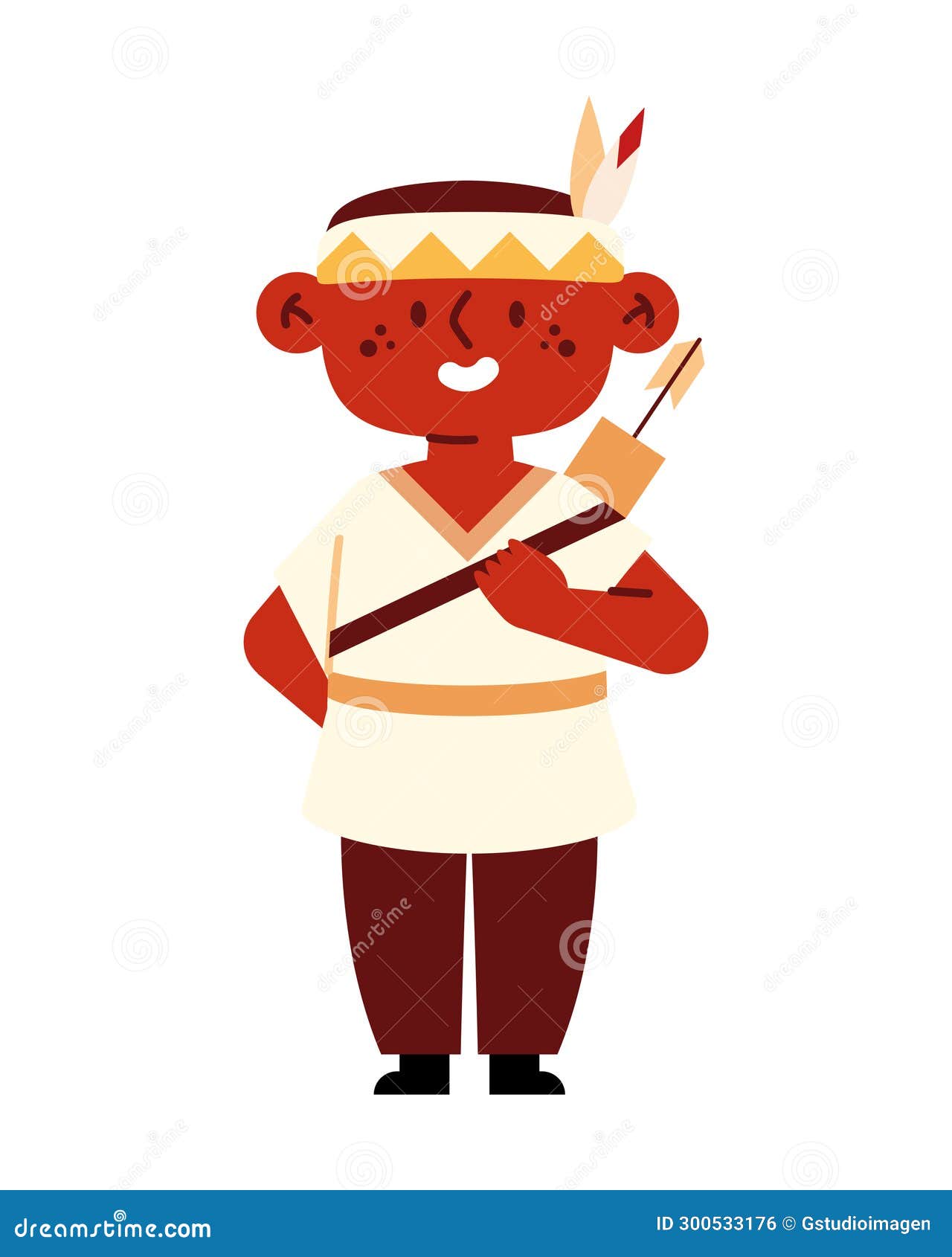 Native American Indian Boy Design Stock Illustration - Illustration of ...