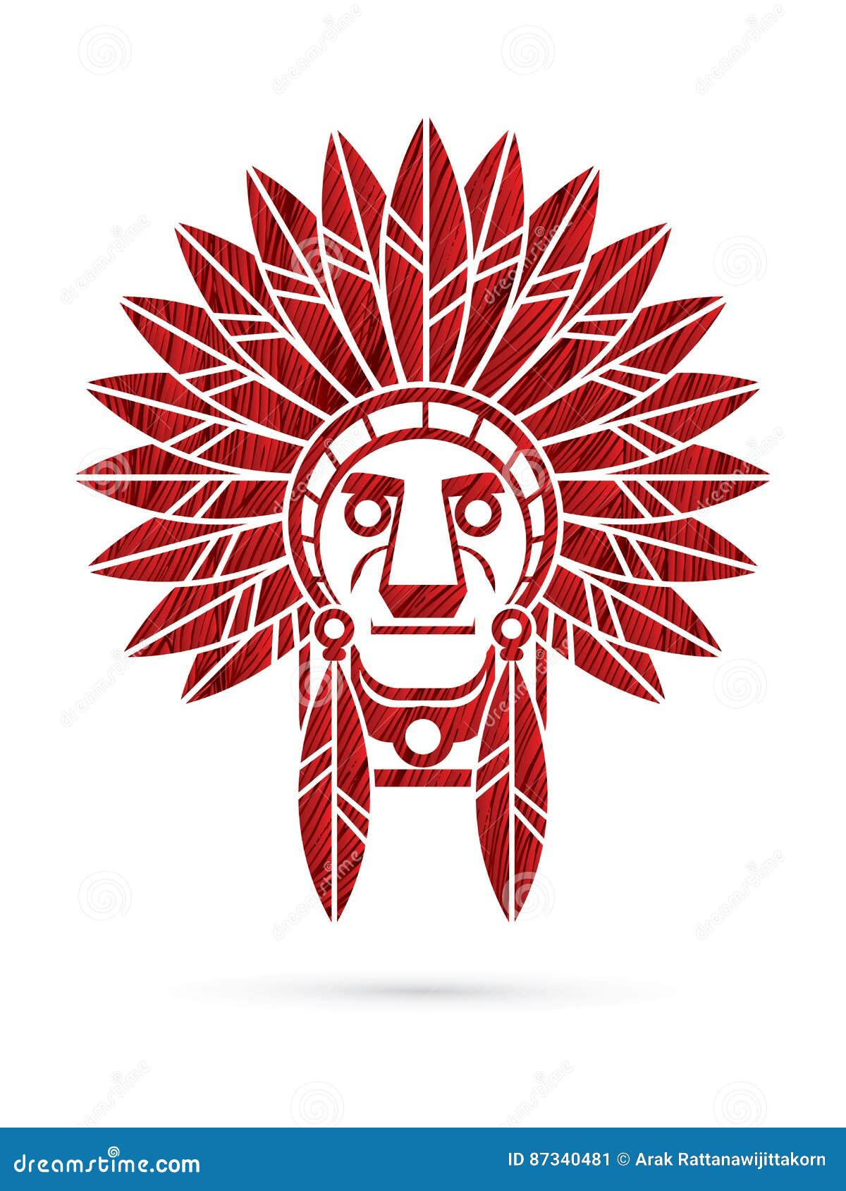 Native American Indian Chief Stock Vector - Illustration of period ...